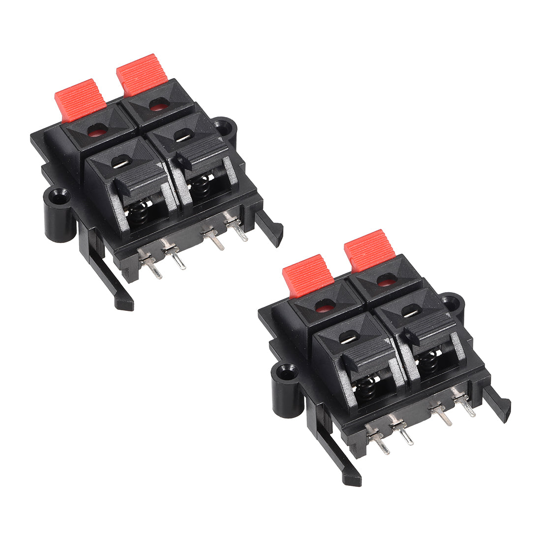 Uxcell 2 Row 4 Way Spring Terminal Clip Push Release Connector Cable ...