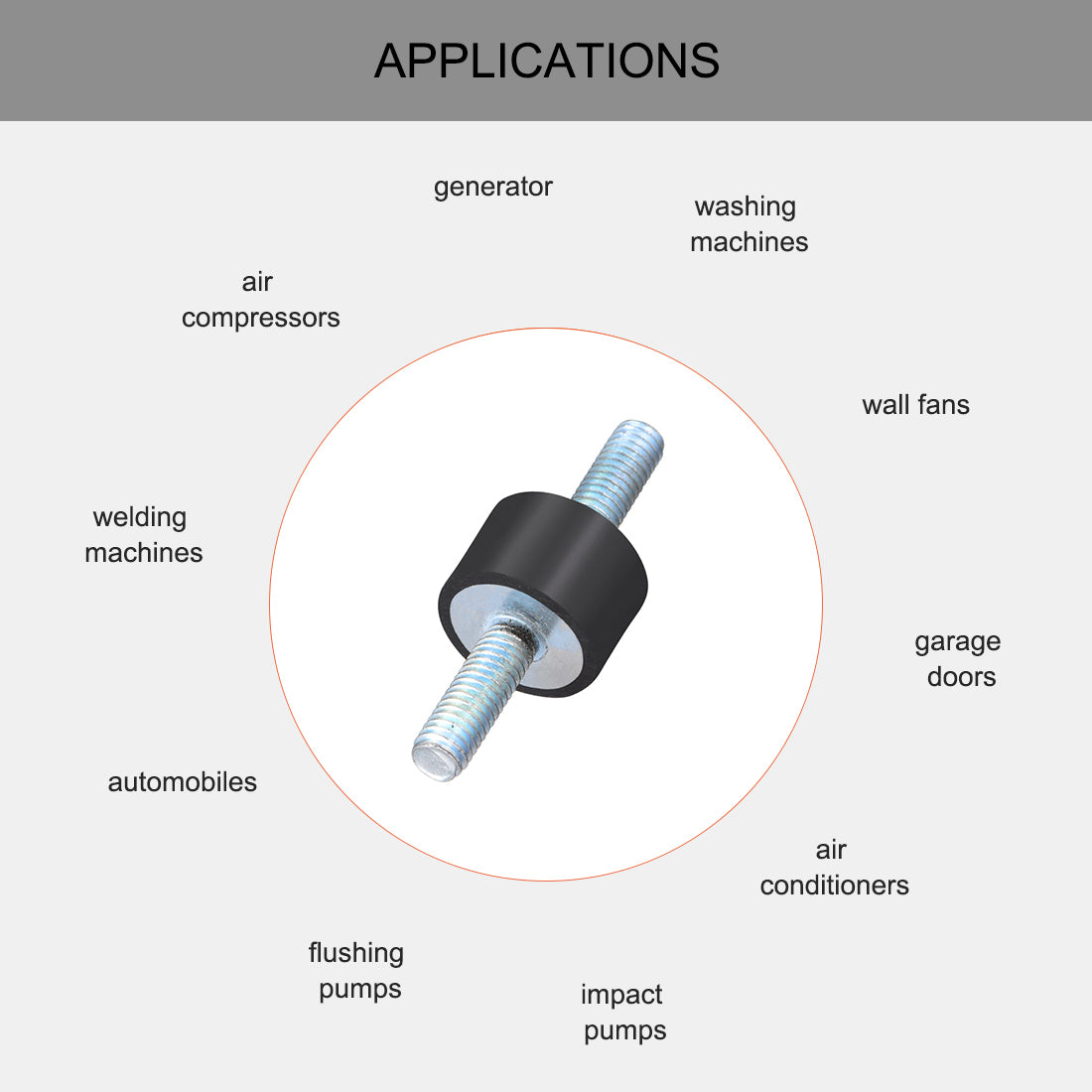 Uxcell Rubber Mounts,Vibration Isolators,with Studs 8pcs | Harfington