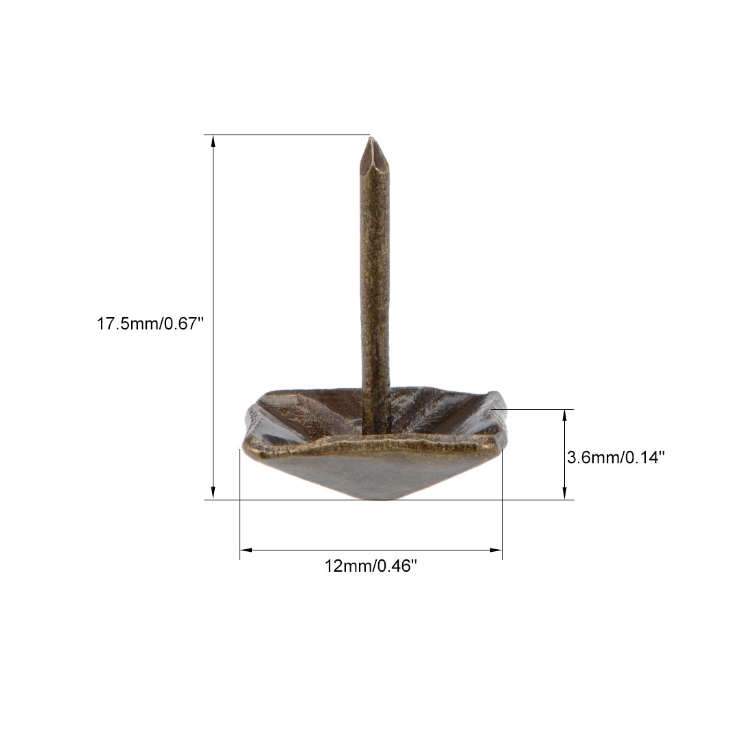 Uxcell Upholstery Nails Tacks 12mm Square Head Antique Furniture Nails ...