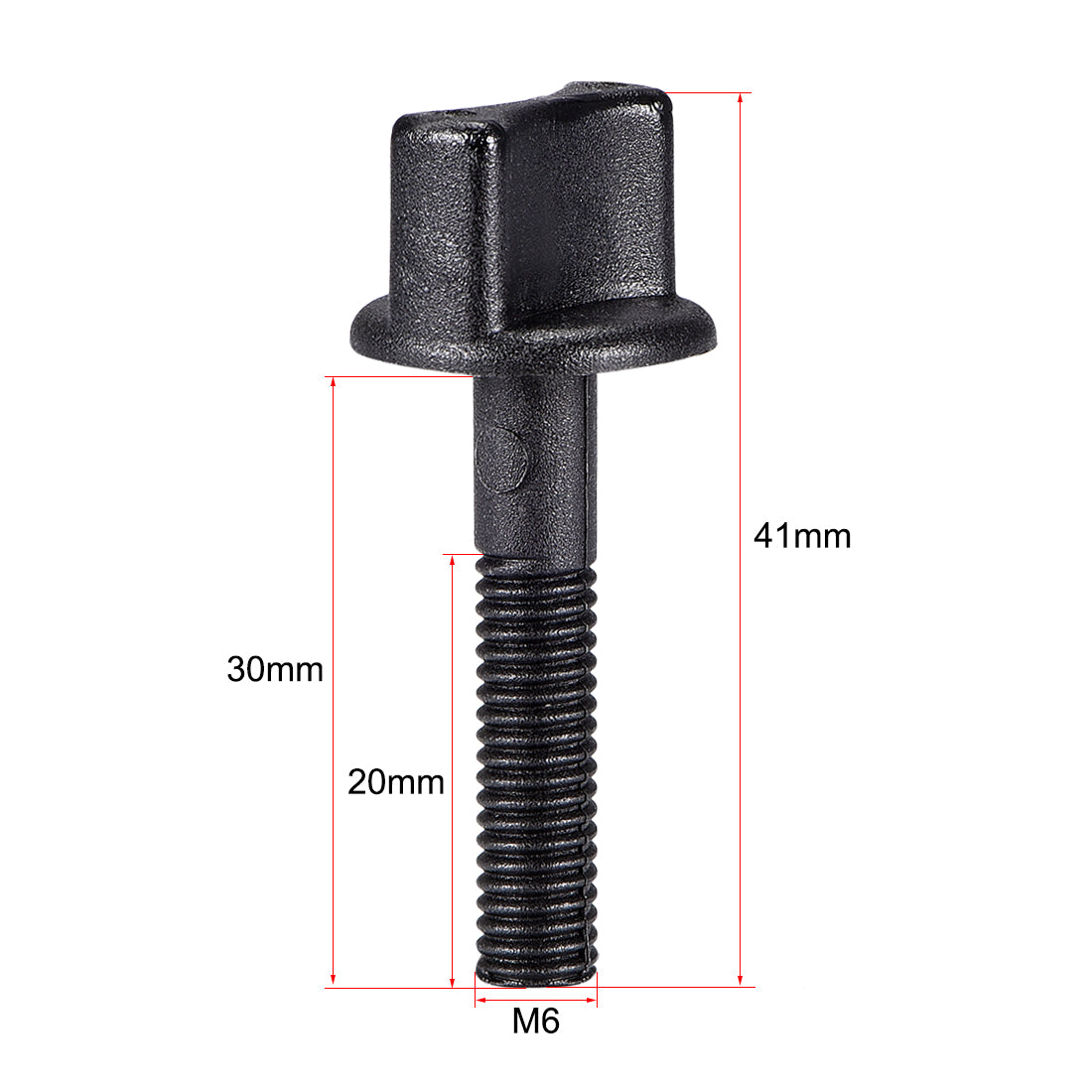 Uxcell M6 x 20mm Thumb Screw 30mm RodPlastic Screws Metric Partial ...