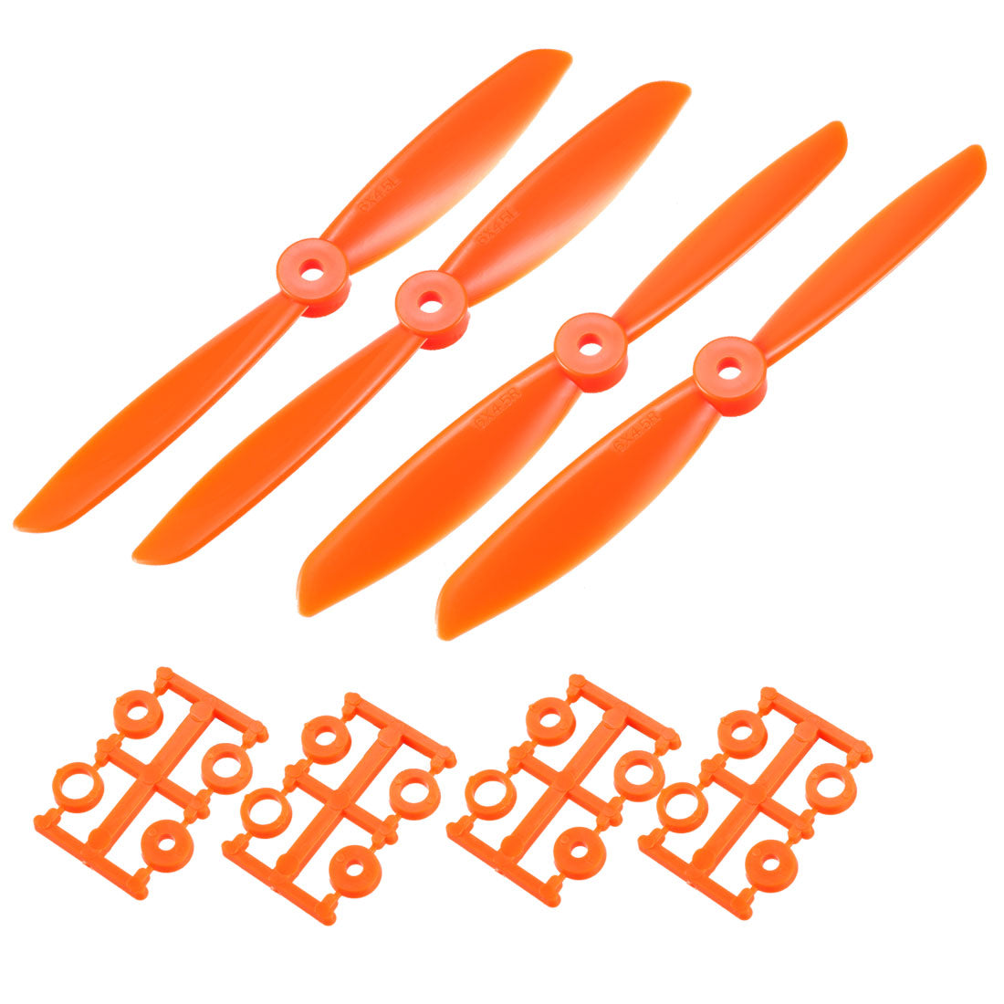 Uxcell RC Propellers CW CCW 6045 6"x4.5" 2-Vane Airplane Toy Orange 2 ...