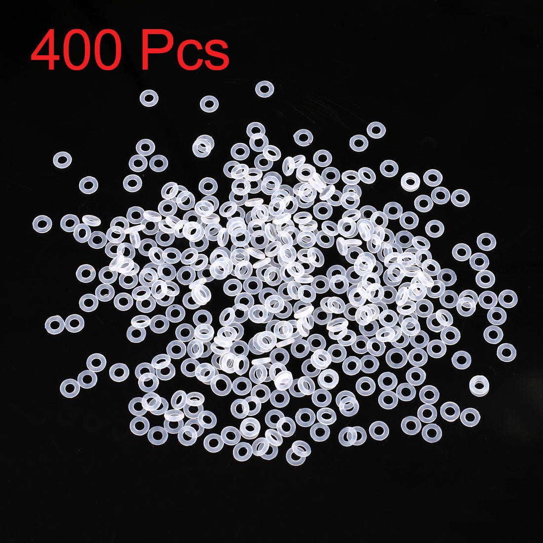 400Pcs Silicone O-Rings 4mm OD 2mm ID 1mm Width Seal Gasket White ...