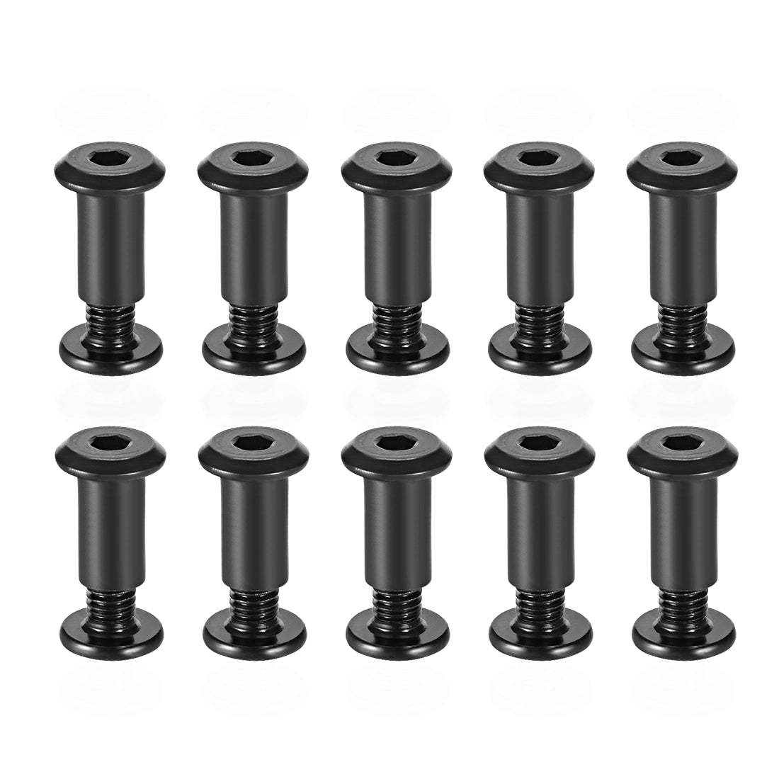 Uxcell 10 Sets Screw Post Male M6x10mm Belt Buckle Binding Bolts Carbon ...