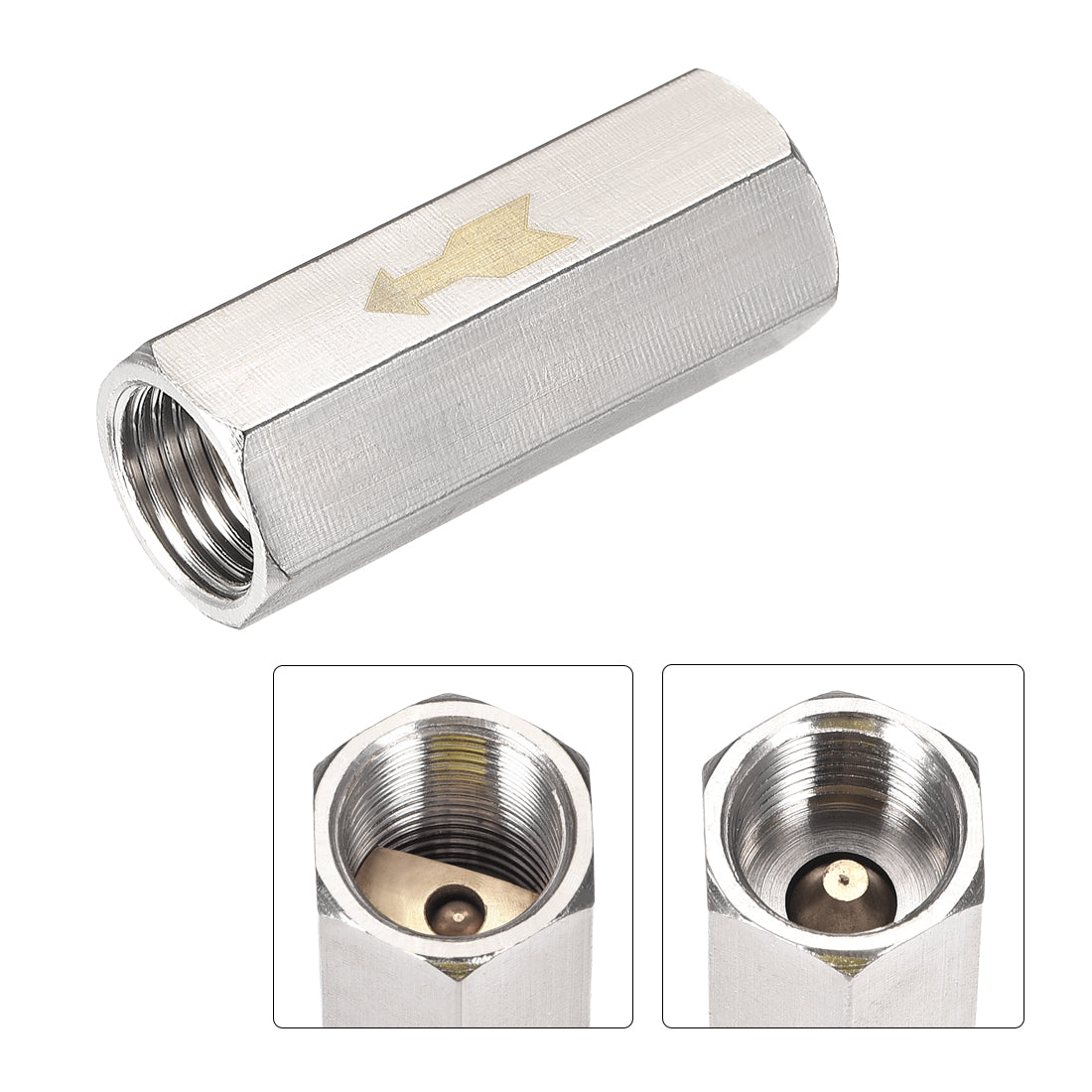 Uxcell One Way Air Check Valve Female Threaded Full Port Check Valve ...