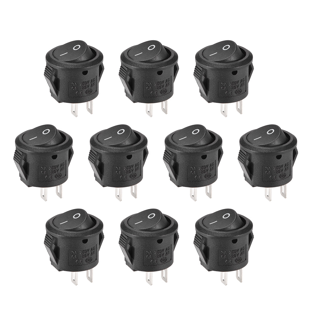 Uxcell Boat Rocker Switch Round Toggle Switch Black for Boat Car Marine ...