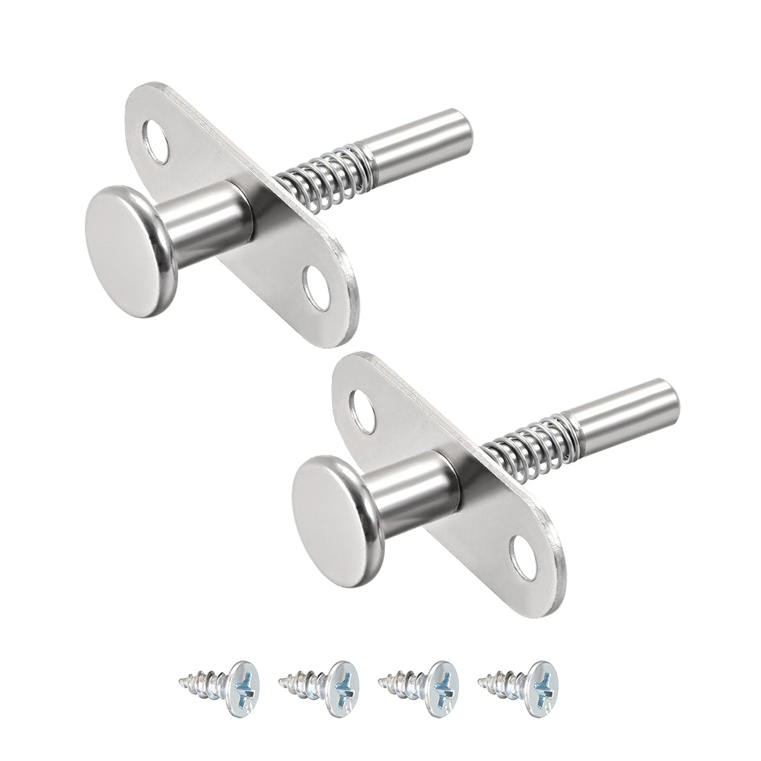 Uxcell 2pcs Plunger Latches Spring-loaded Stainless Steel 6mm Head 50mm ...
