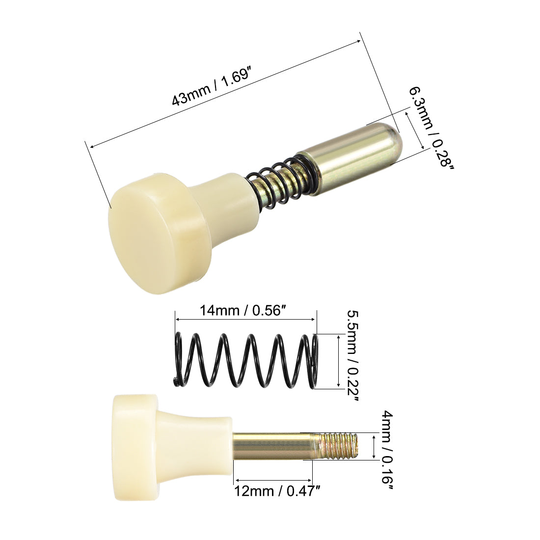 Plunger Latches Spring-loaded Head Dia Spring | Harfington