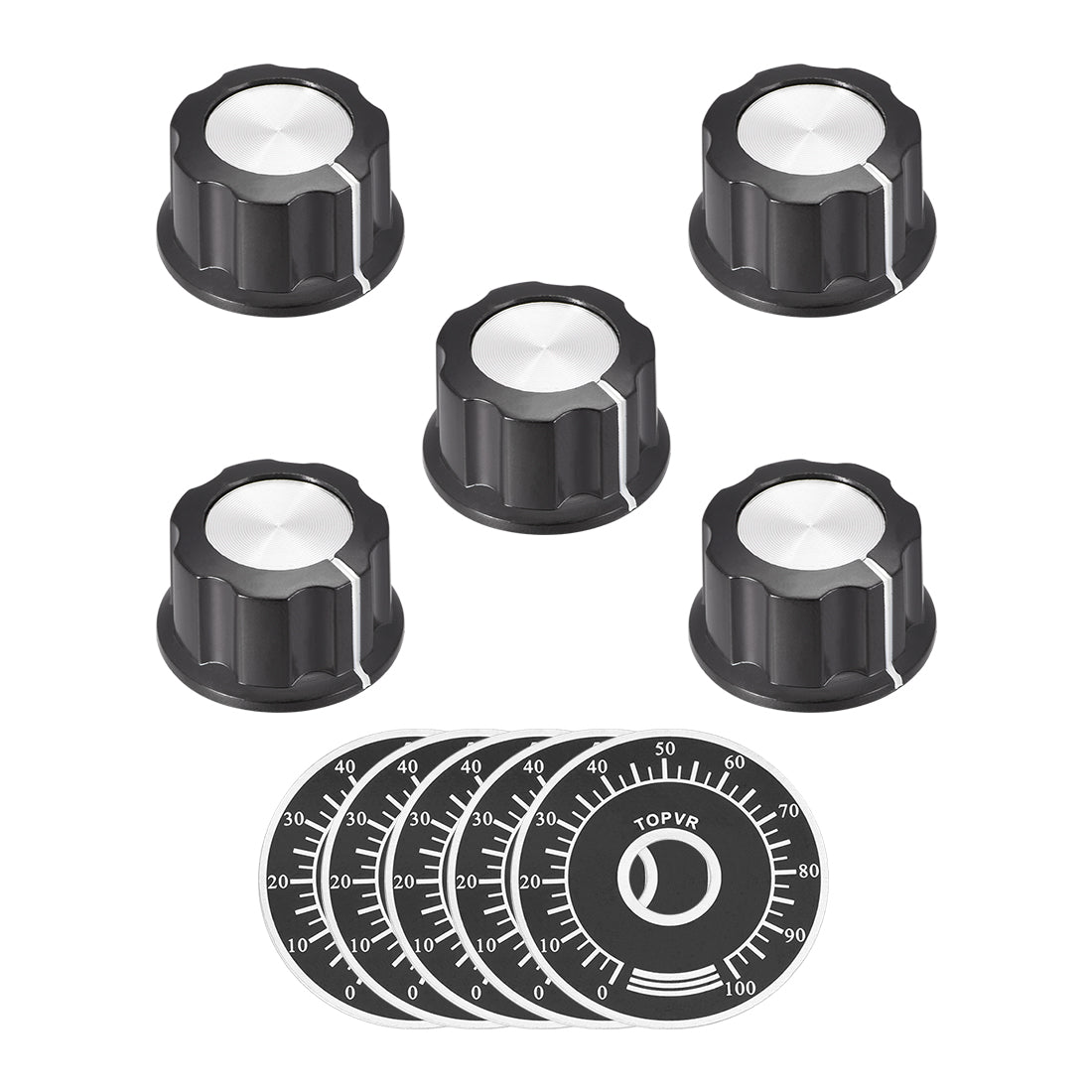 Uxcell Plastic Potentiometer Rotary Knob 6mm Insert Shaft with 40mm 0 ...
