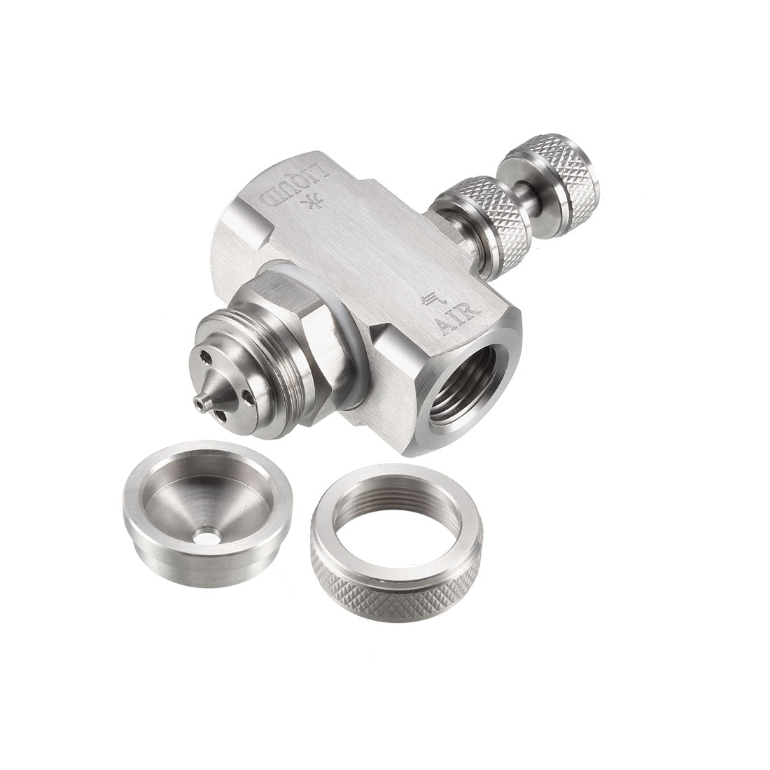 Uxcell Air Atomizing Nozzle, 1/4BSPT Misting Low Pressure Siphon Cone ...