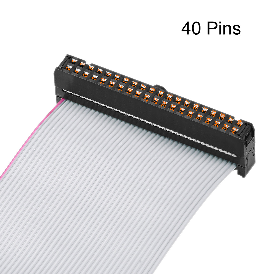 Uxcell IDC Wire Flat Ribbon Cable FC/FC Connector A-type 40 Pins 2.54mm Pitch 1m Length Gray ...