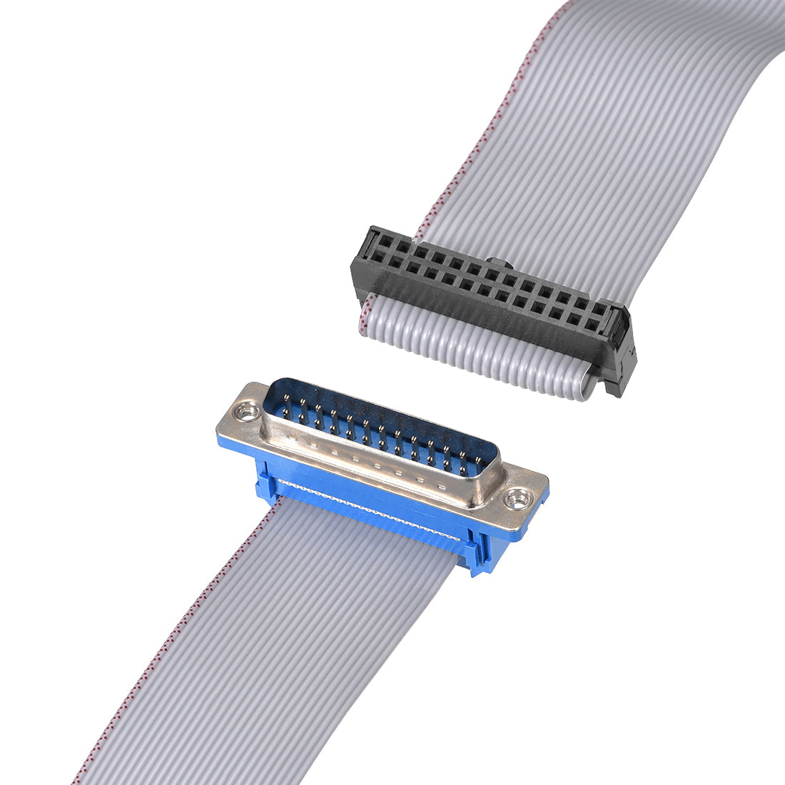 Uxcell IDC Wire Flat Ribbon Cable DB25 Male to FC-26 Female Connector 2.54mm Pitch 20cm Length ...