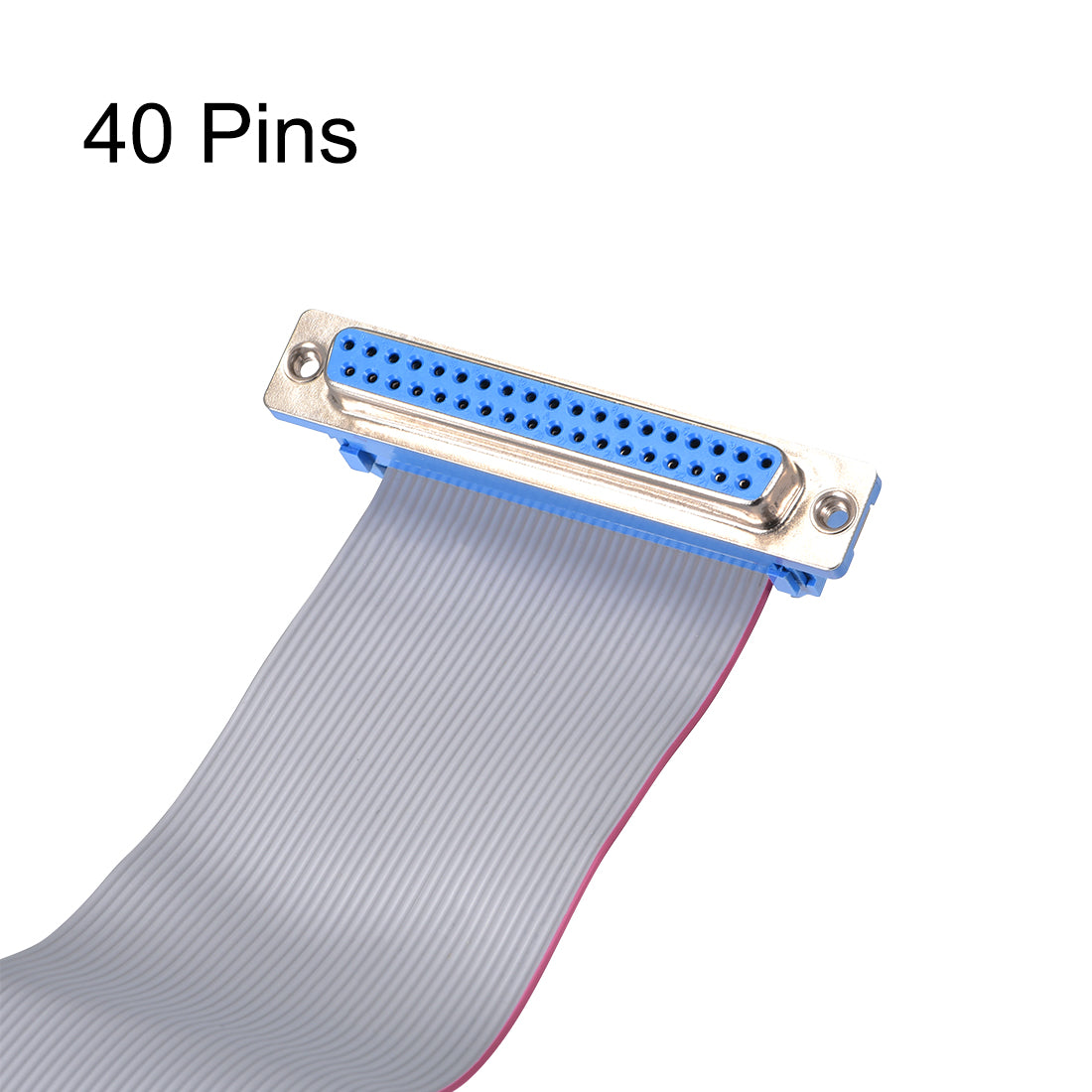 Uxcell IDC Wire Flat Ribbon Cable DB37 Female to FC-40 Female Connector 2.54mm Pitch 20cm Length ...