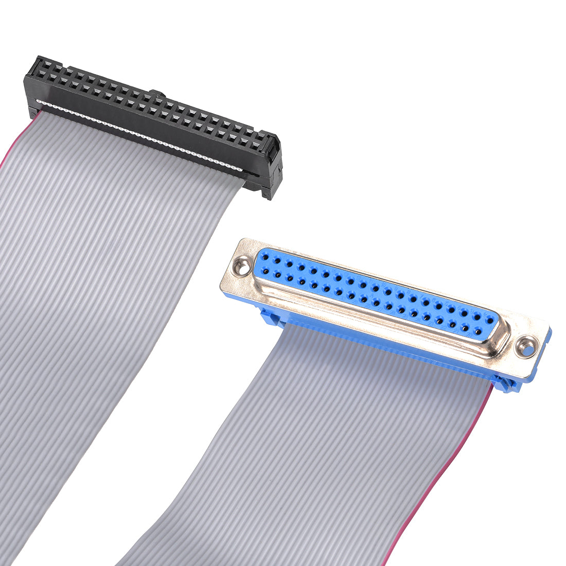 Uxcell IDC Wire Flat Ribbon Cable DB37 Female to FC-40 Female Connector 2.54mm Pitch 20cm Length ...