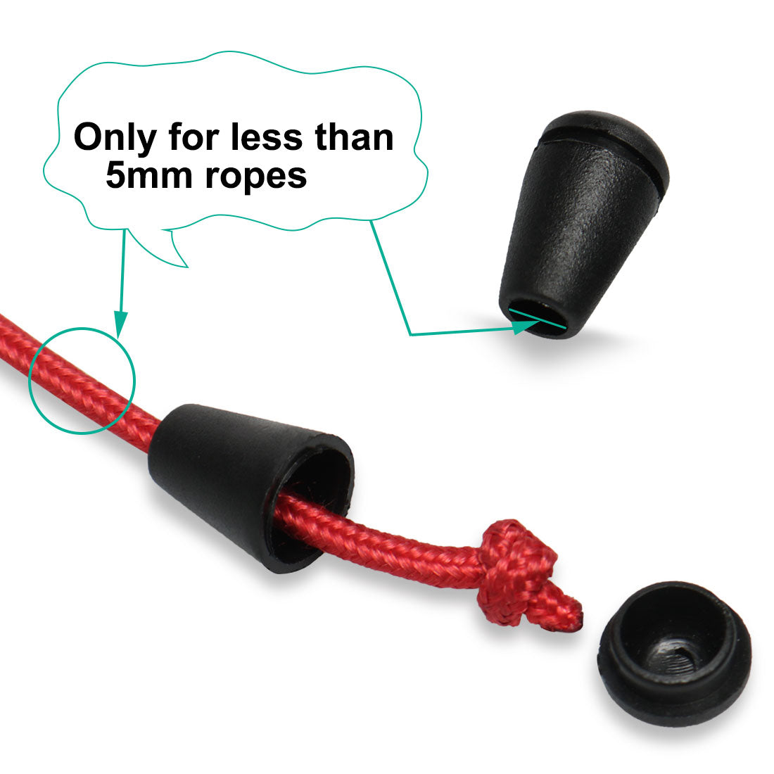 Uxcell Bell End Stoppers Cord Rope Lace Lock Lanyard Rope Fastener ...
