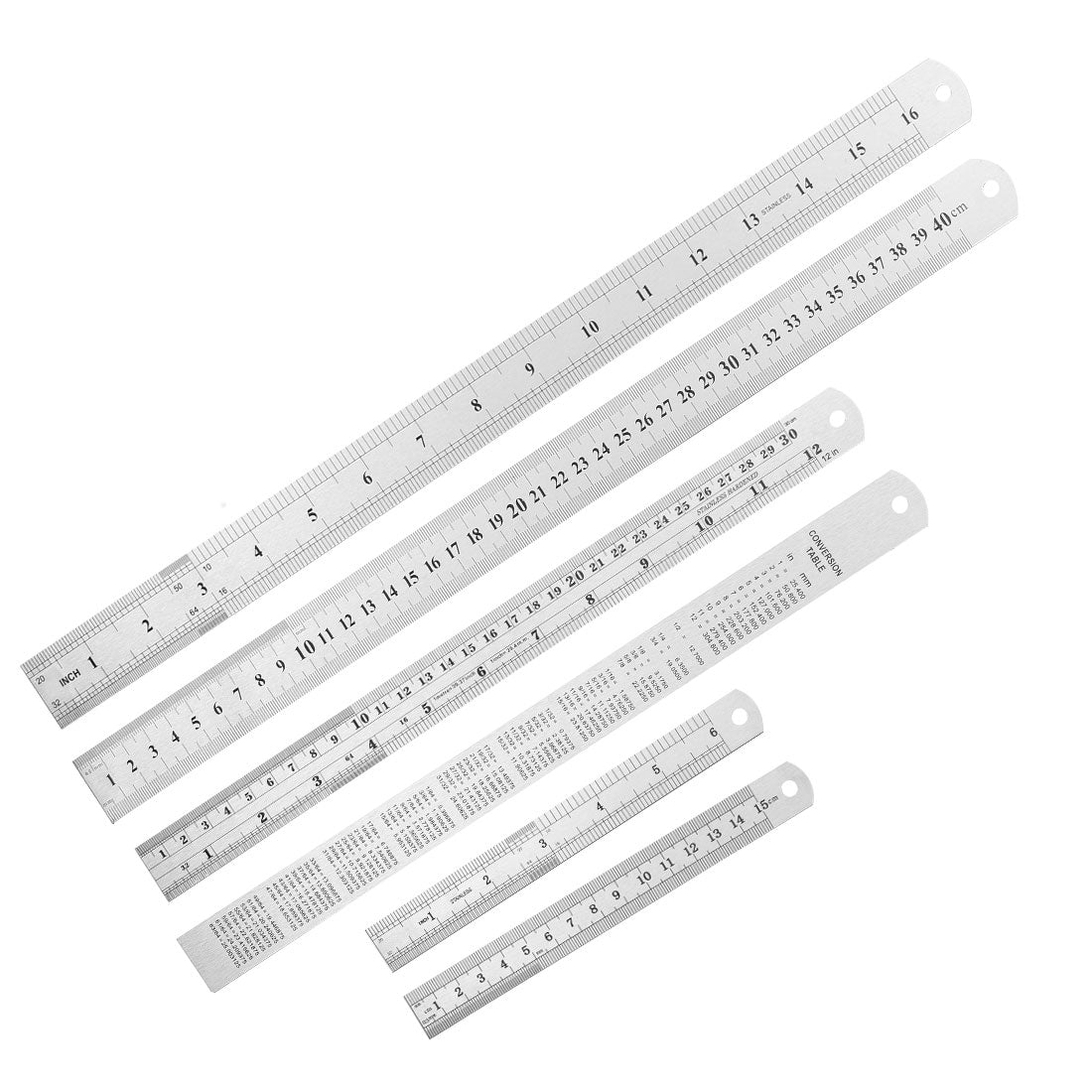 Uxcell Straight Ruler 150mm 6 Inch 300mm 12 Inch 400mm 16 Inch Metric ...
