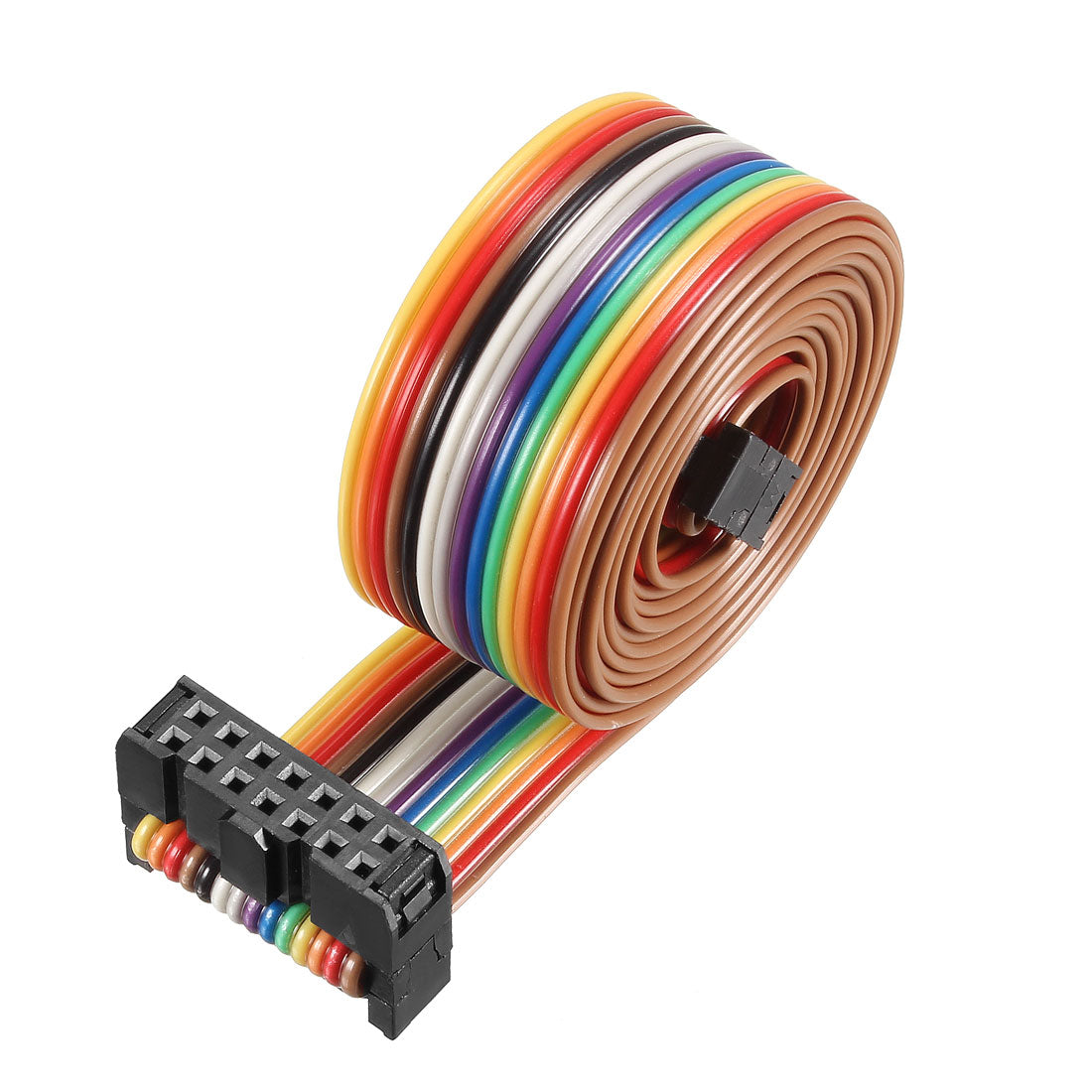 Uxcell IDC Rainbow Wire Flat Ribbon Cable 14P A-type FC/FC Connector 2 ...