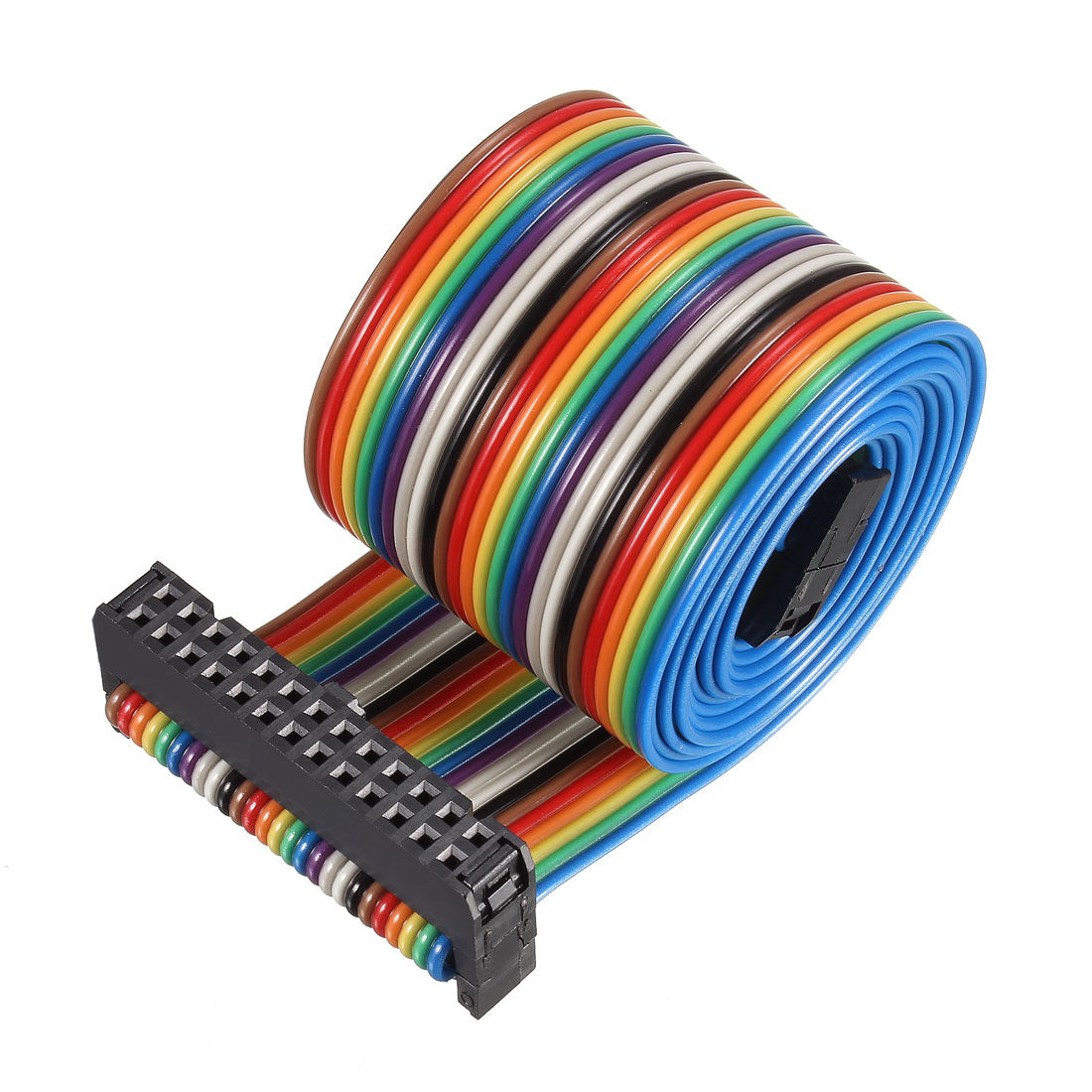 Uxcell IDC Rainbow Wire Flat Ribbon Cable 26P A-type FC/FC Connector 2.54mm Pitch 1m/39.3inch ...