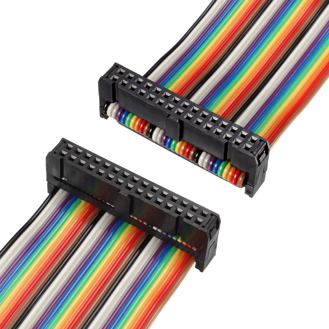 Uxcell IDC Rainbow Wire Flat Ribbon Cable 30P A-type FC/FC Connector 2.54mm Pitch 1m/39.3inch ...