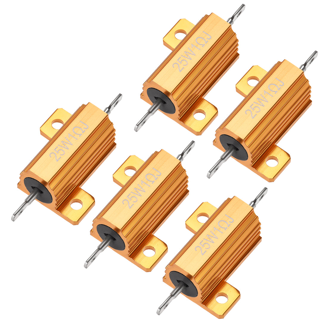 Uxcell 25 Watt 1 Ohm 5% Aluminum Housing Resistor Wirewound Resistor ...