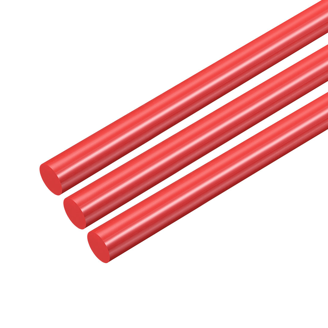 Uxcell Plastic Round Rod,6mm Dia 50cm Red Engineering Plastic Round Bar ...
