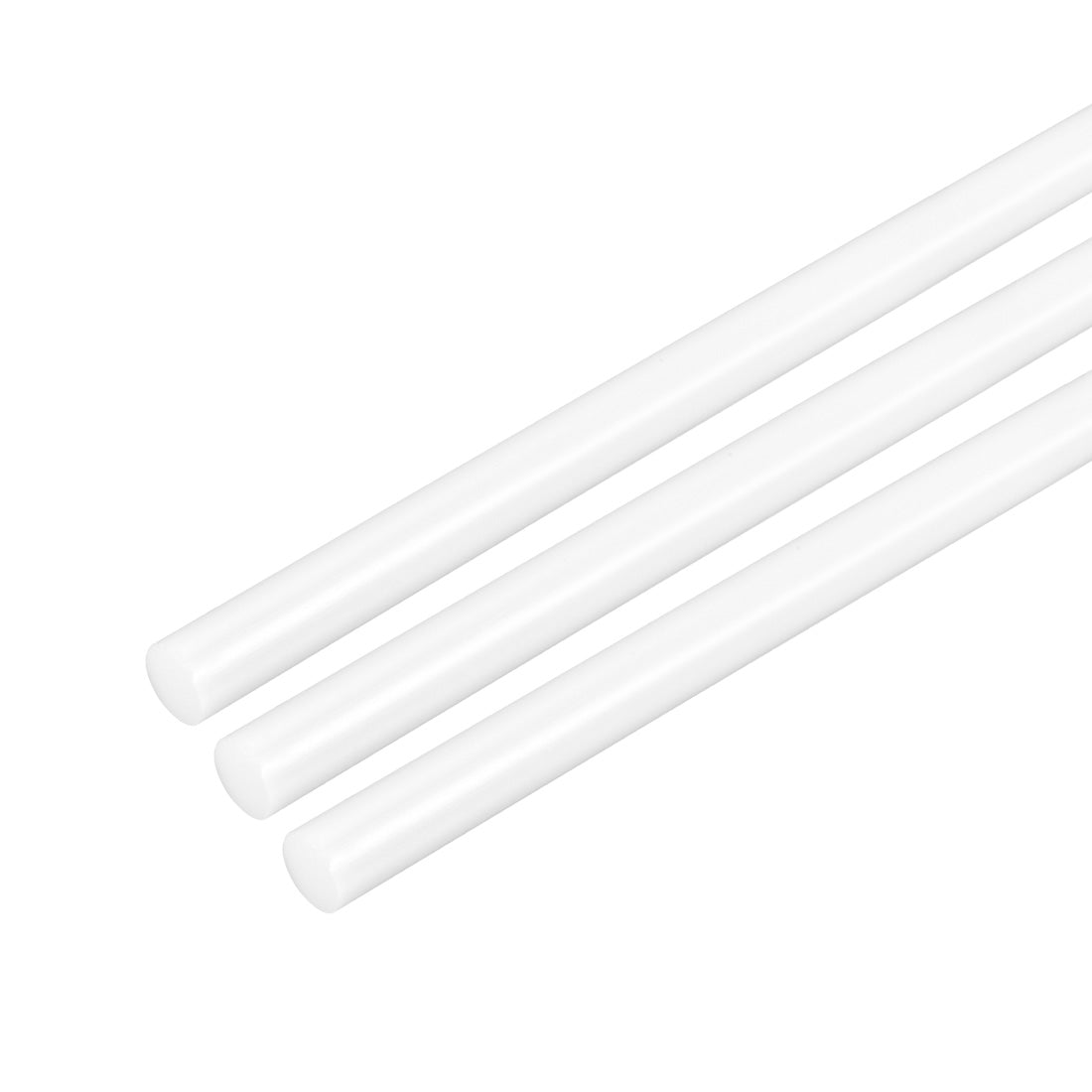 Uxcell Plastic Round Rod,5mm Dia 50cm White Engineering Plastic Round ...
