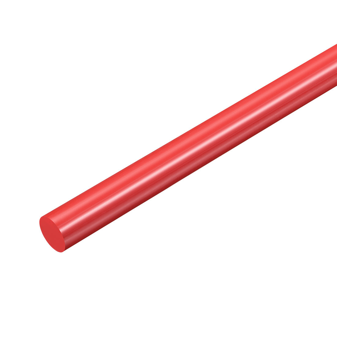 Uxcell Plastic Round Rod,8mm Dia 50cm Red Engineering Plastic Round Bar ...