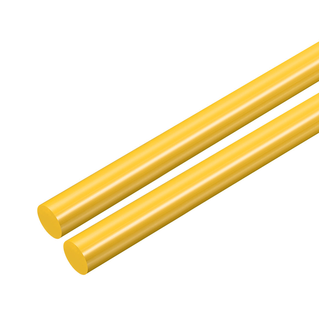 Uxcell Plastic Round Rod,8mm Dia 50cm Yellow Engineering Plastic Round ...