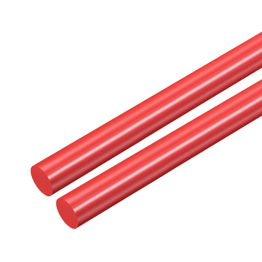 Uxcell Plastic Round Rod,12mm Dia 50cm Red Engineering Plastic Round ...