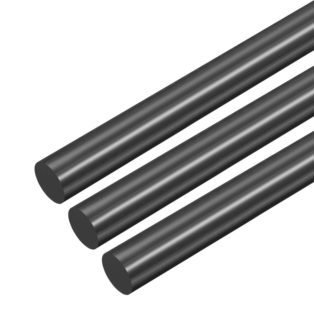 Uxcell Plastic Round Rod,15mm Dia 50cm Black Engineering Plastic Round ...