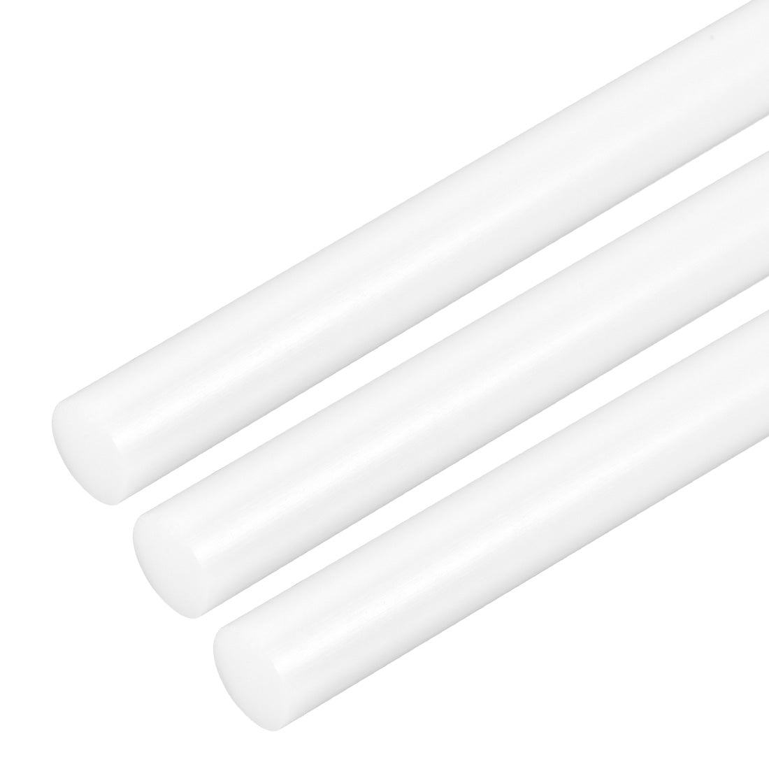 Uxcell Plastic Round Rod,15mm Dia 50cm White Engineering Plastic Round ...