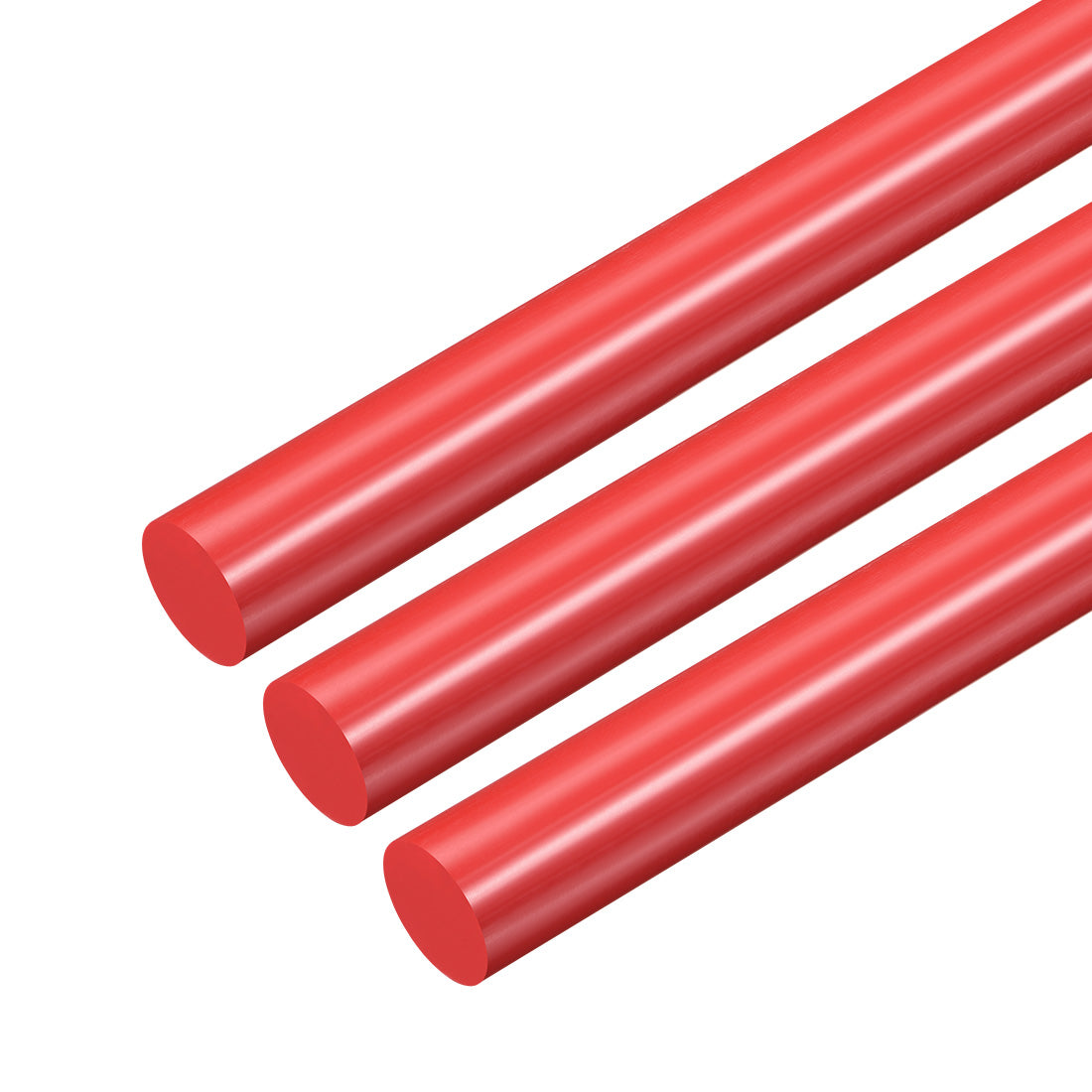 Uxcell Plastic Round Rod,15mm Dia 50cm Red Engineering Plastic Round ...
