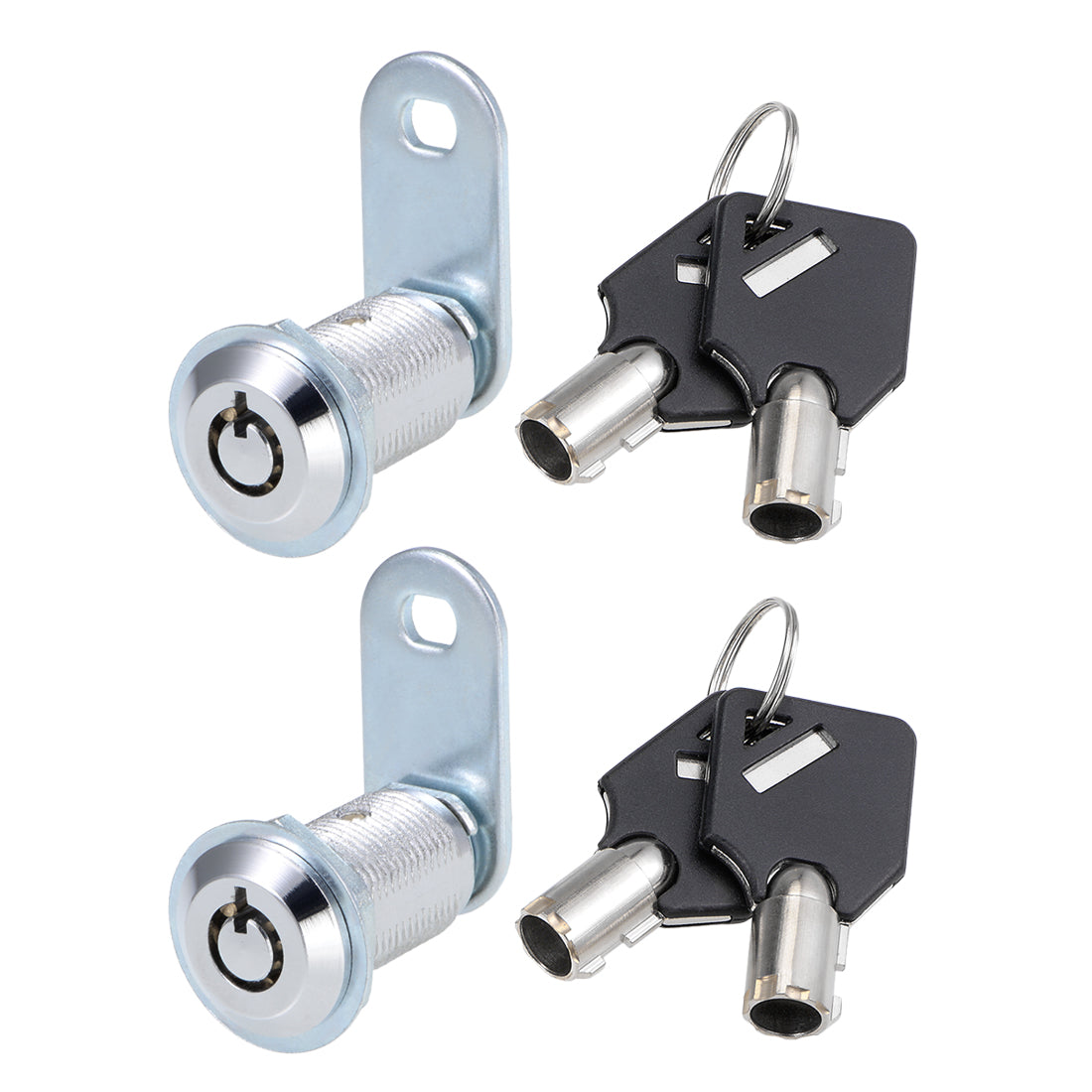 Uxcell Tubular Cam Lock 30mm Cylinder Length Chrome Finish Keyed ...