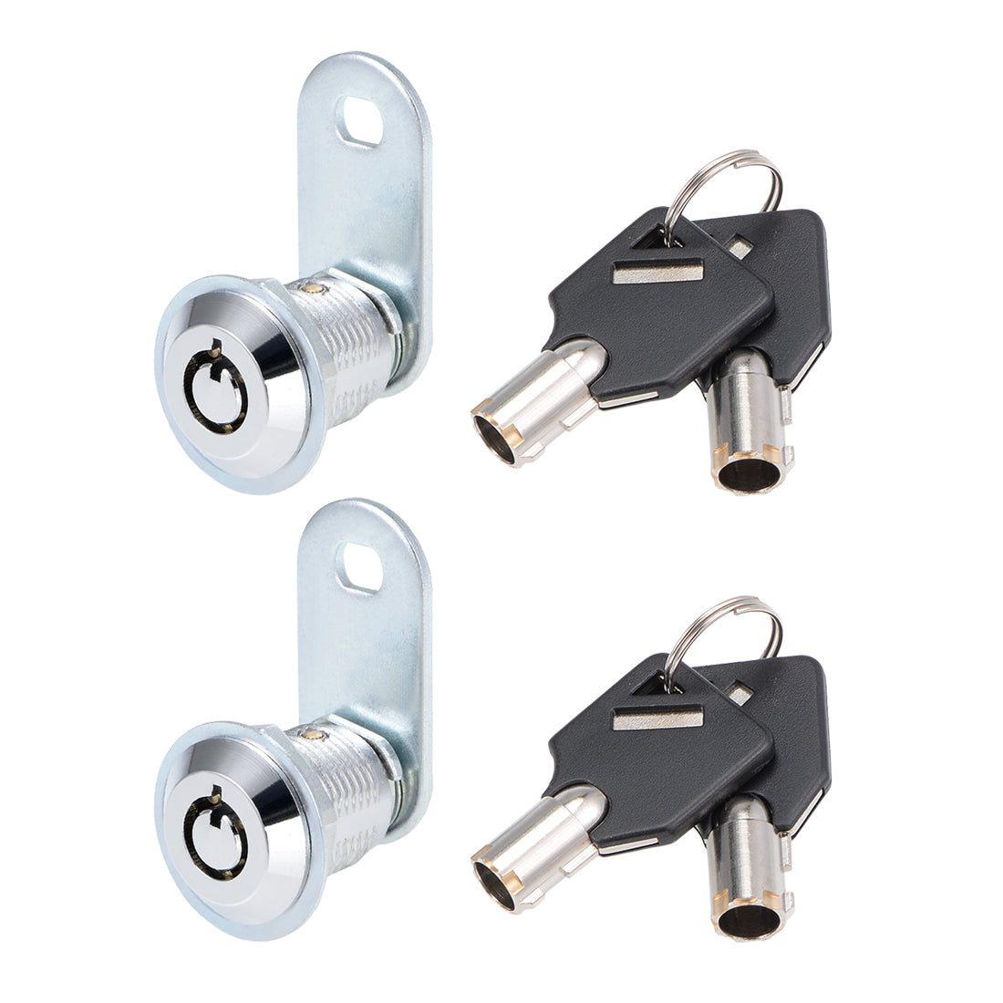 Uxcell Tubular Cam Lock 20mm Cylinder Length Chrome Finish Keyed Alike ...
