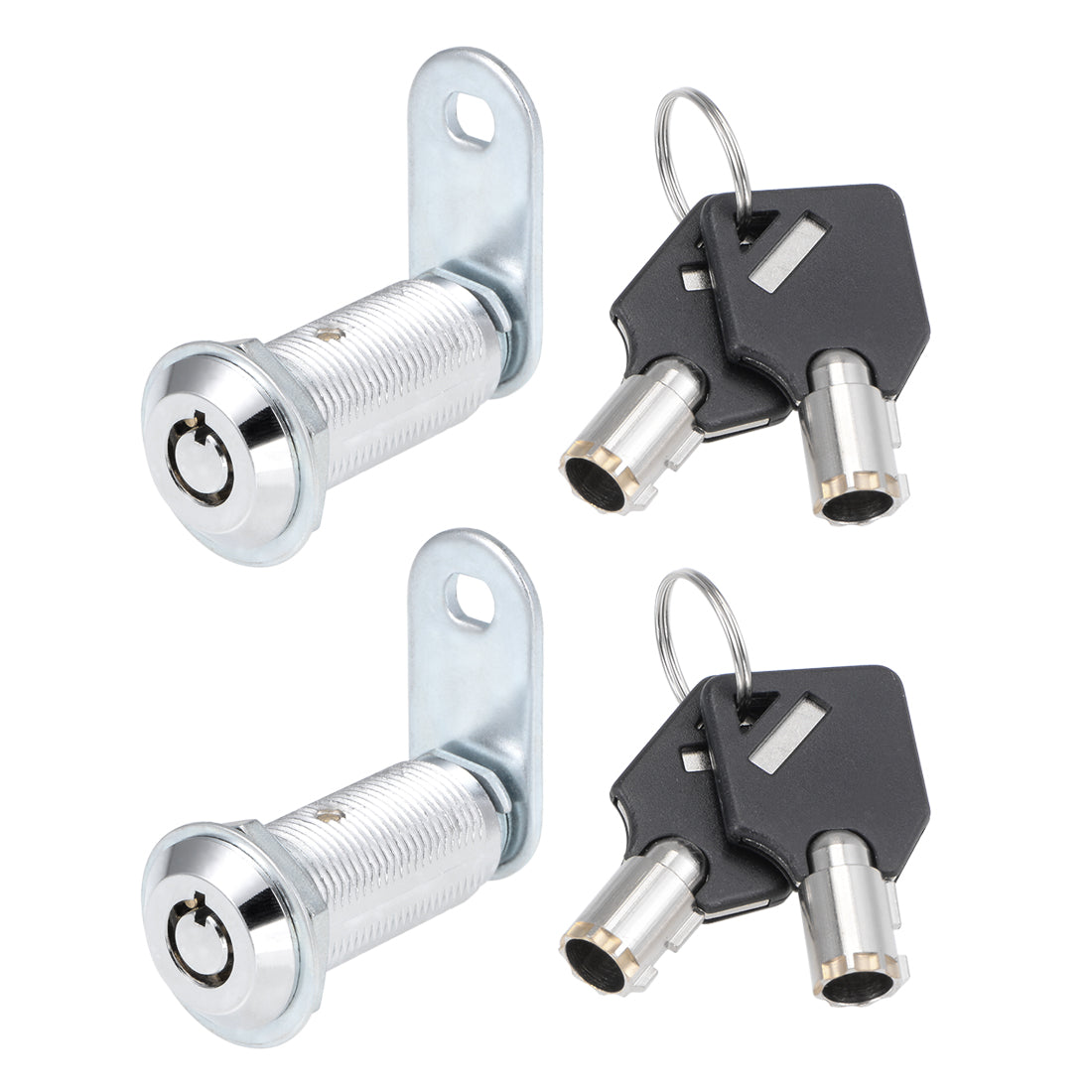 Uxcell Tubular Cam Lock 40mm Cylinder Length Chrome Finish Keyed ...