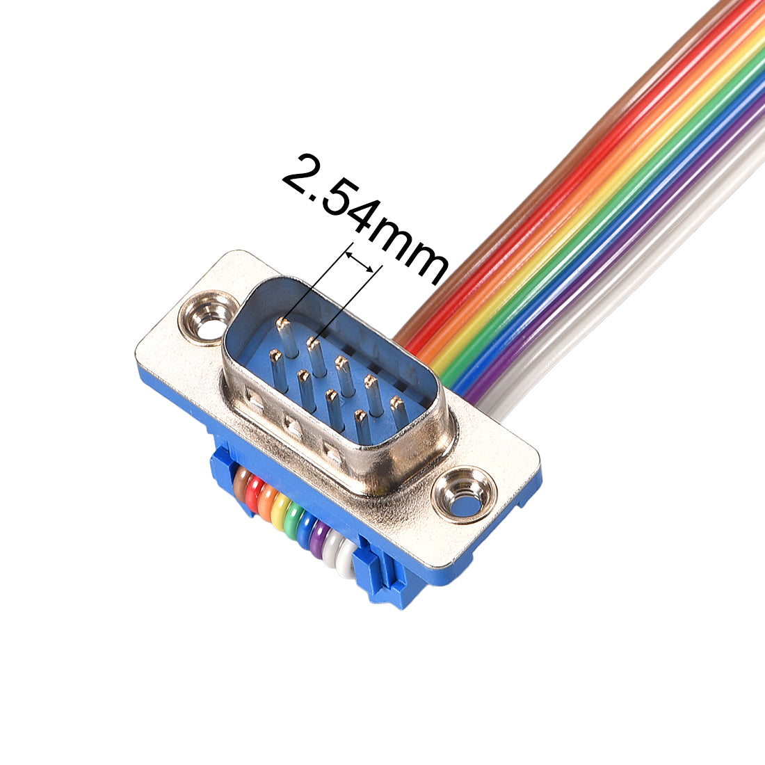 Uxcell IDC Rainbow Wire Flat Ribbon Cable DB9 M/M Connector 2.54mm ...