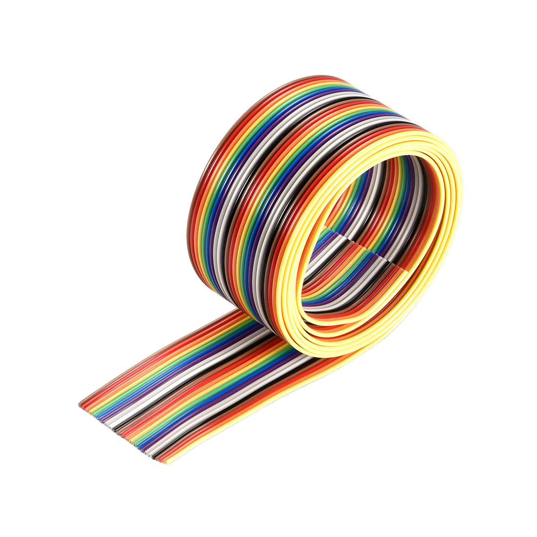 Uxcell IDC Rainbow Wire Flat Ribbon Cable 24P 1.27mm Pitch 1meter/3.3ft ...