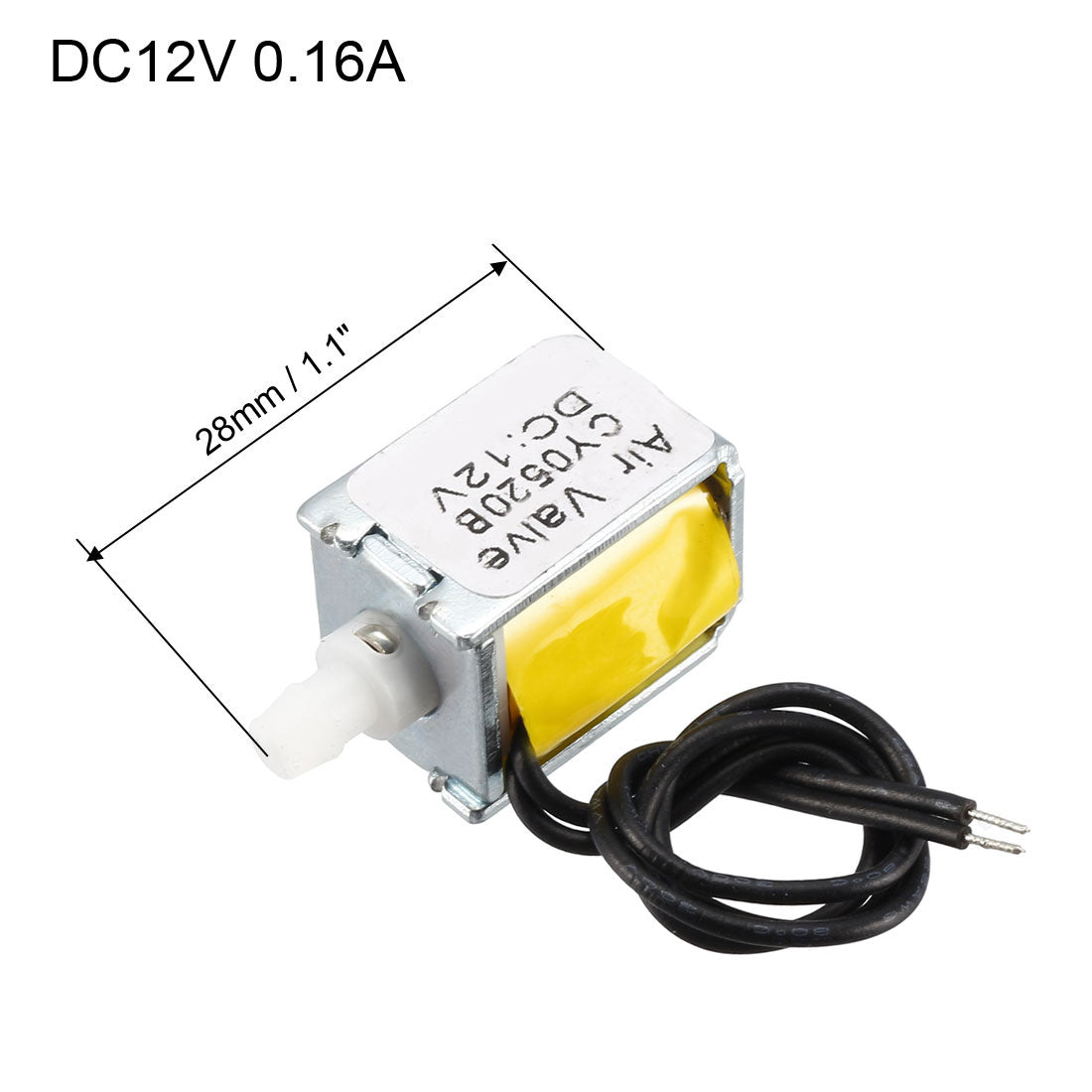 Uxcell Miniature Solenoid Valve Normally Closed DC12V 0.16A Air ...