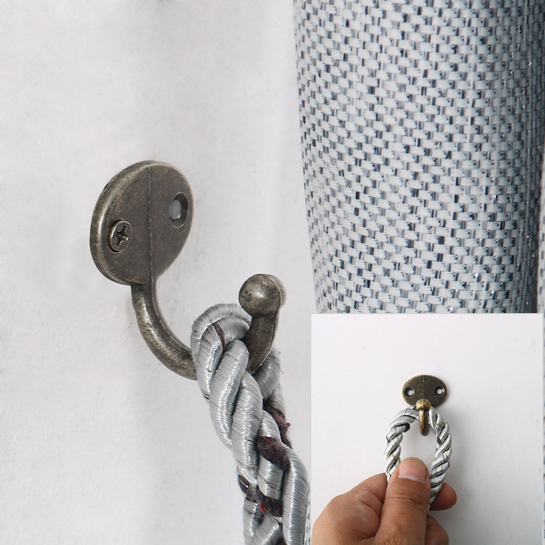 Uxcell Robe Hooks Zinc Alloy Hook Coats Towels Bathroom DIY Hanger w ...