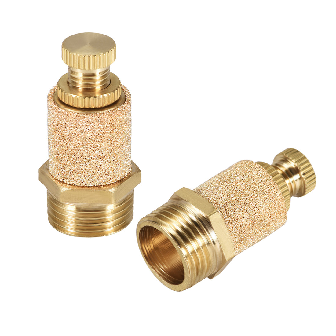 Uxcell Sintered Bronze Exhaust Muffler Top Adjustable G3/8 - Brass Body ...