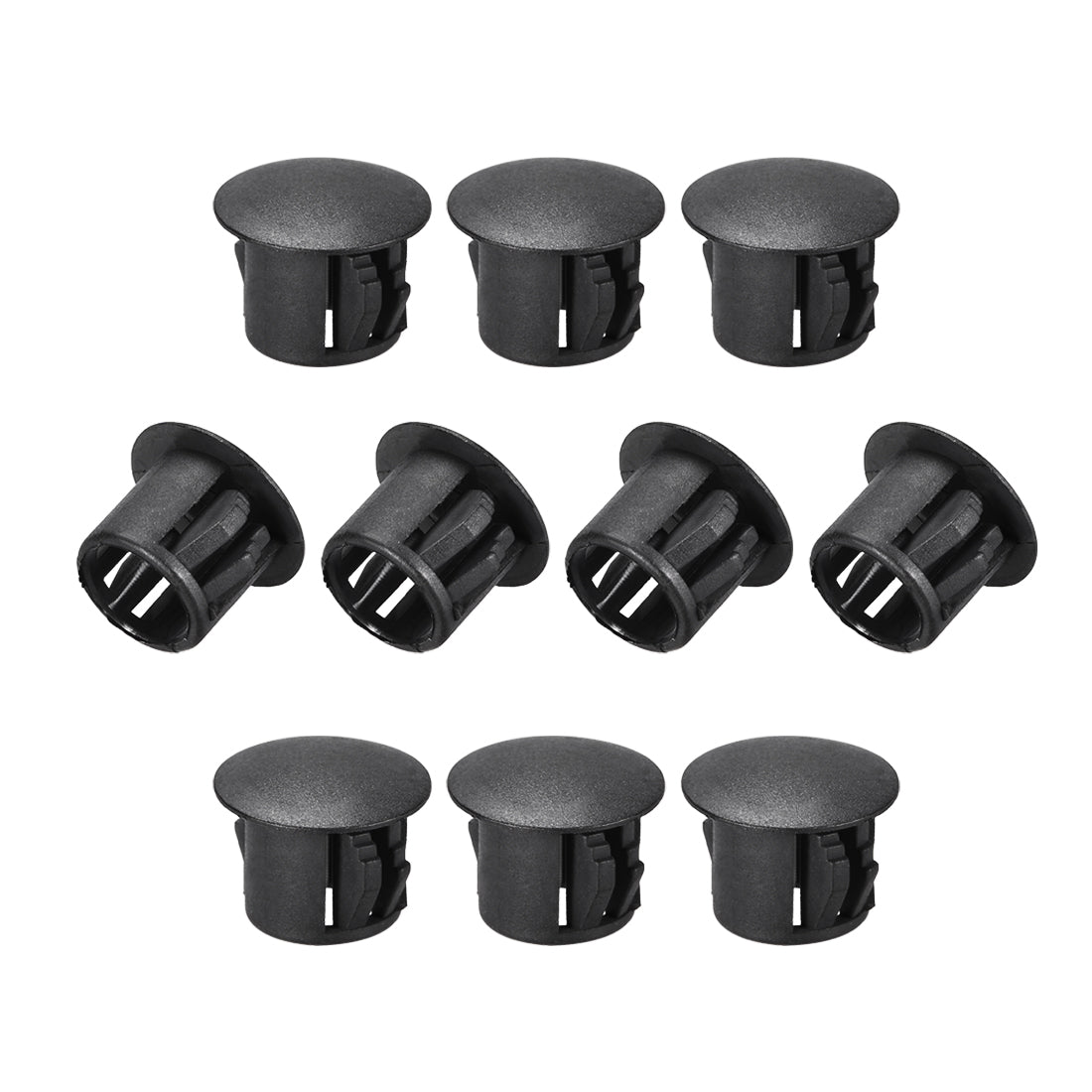 Uxcell 10pcs Mounting 10mm x 11mm Black Nylon Round Snap Panel Locking ...