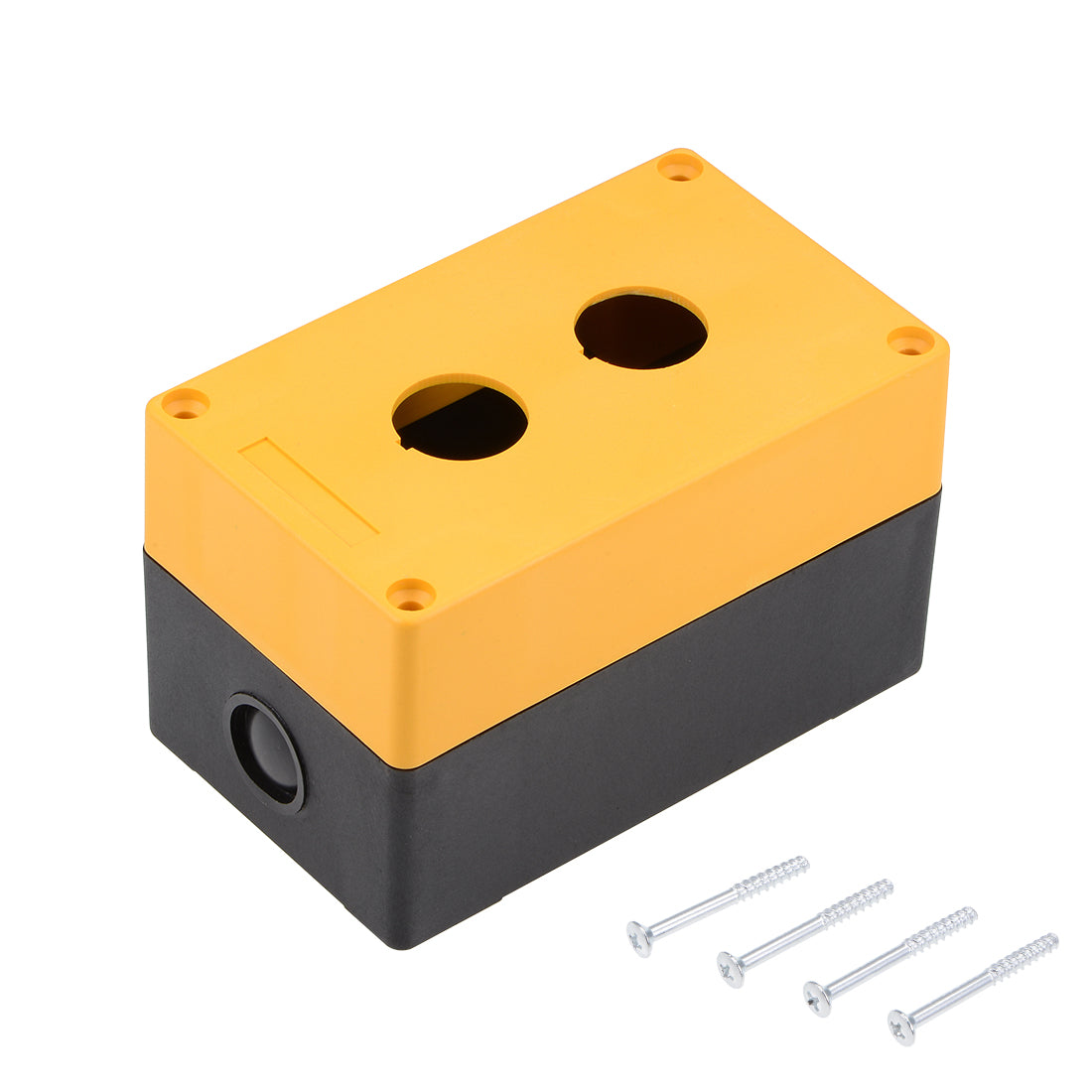 Uxcell Push Button Switch Control Station Box 22mm 2 Holes Yellow and ...