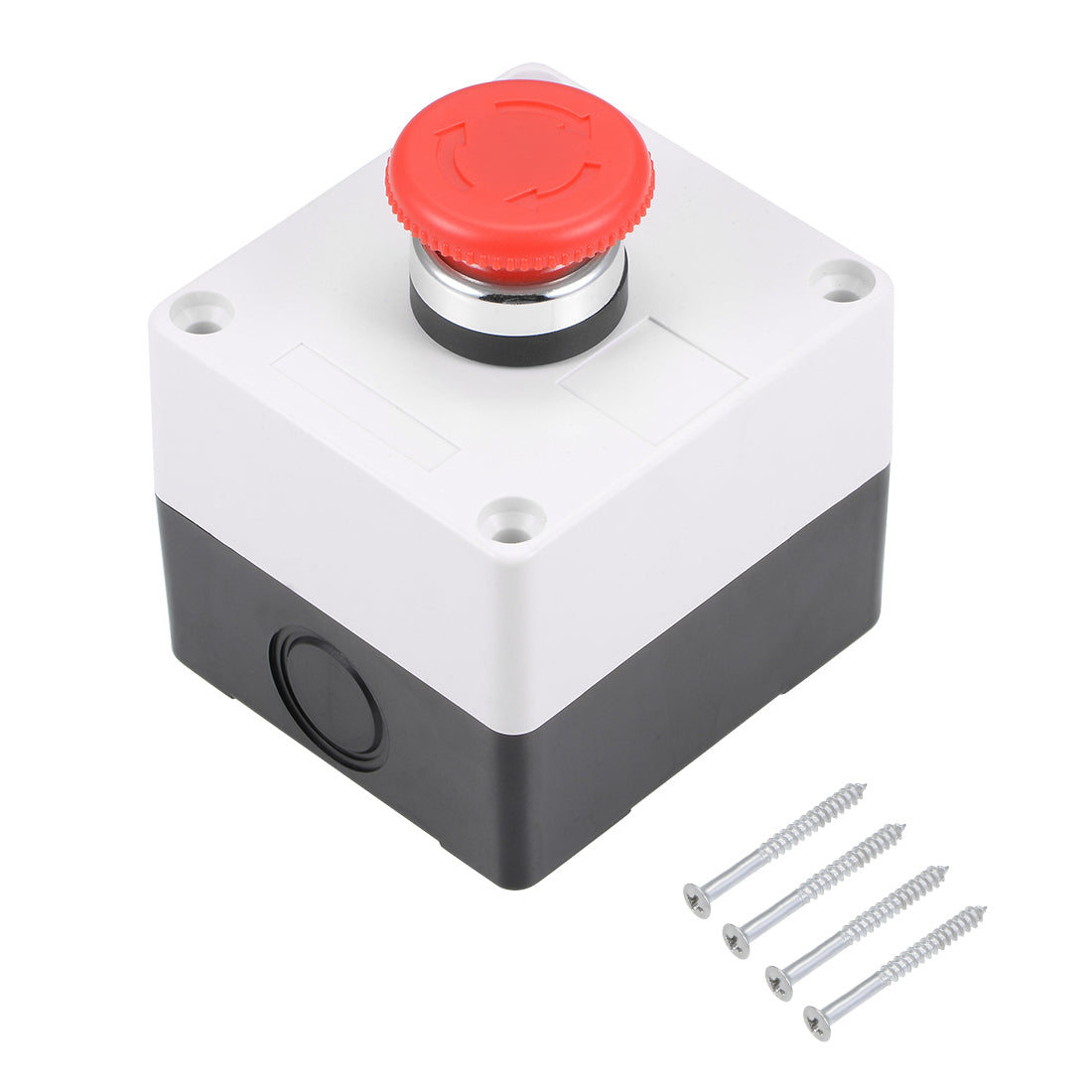 Uxcell Push Button Switch Station Latching NC NO Mushroom Emergency ...