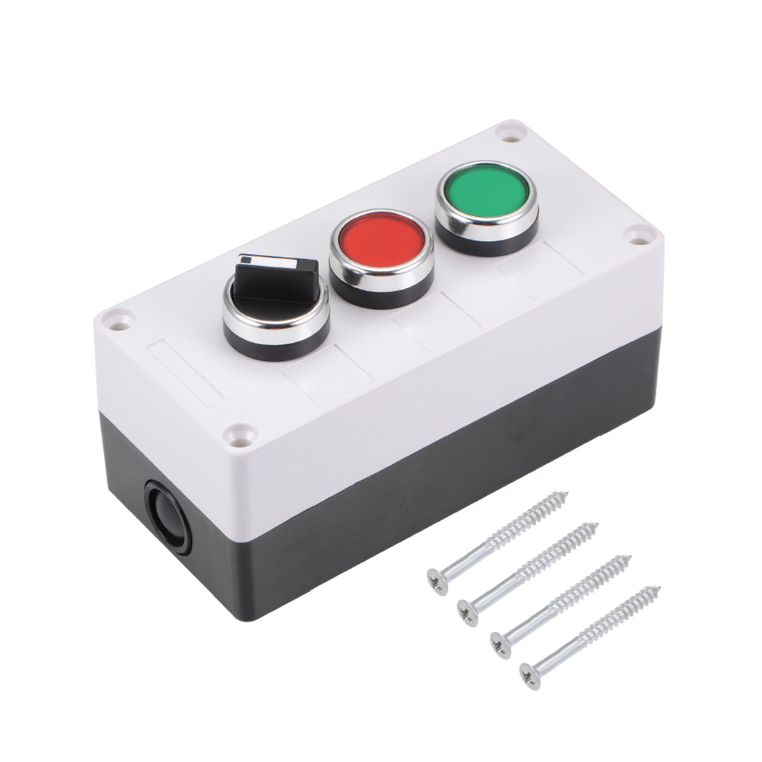 Uxcell Push Button Switch Box Momentary Red Green Switches and Latching ...