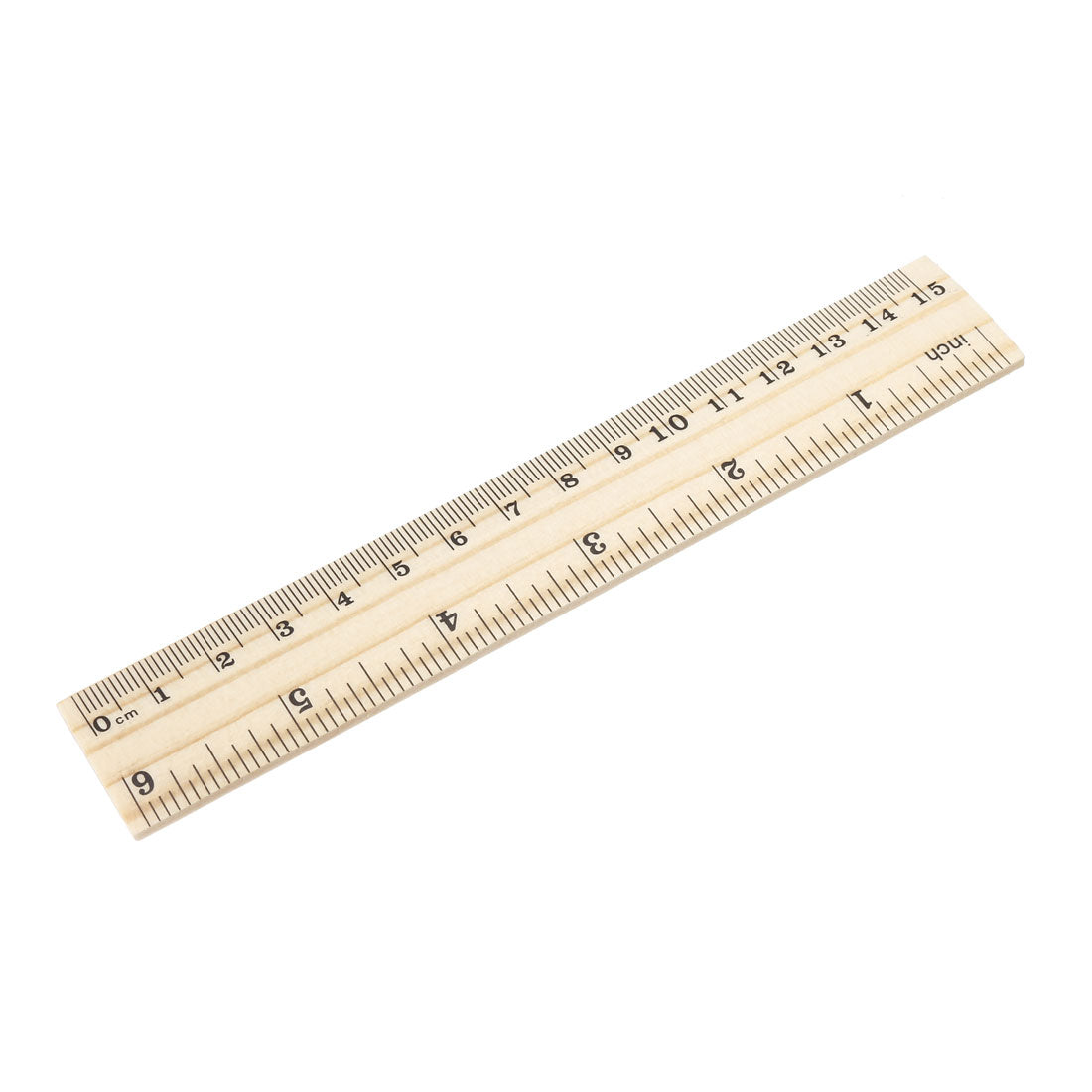 Uxcell Wood Ruler 15cm 6 Inch 2 Scale Office Rulers Wooden Measuring ...