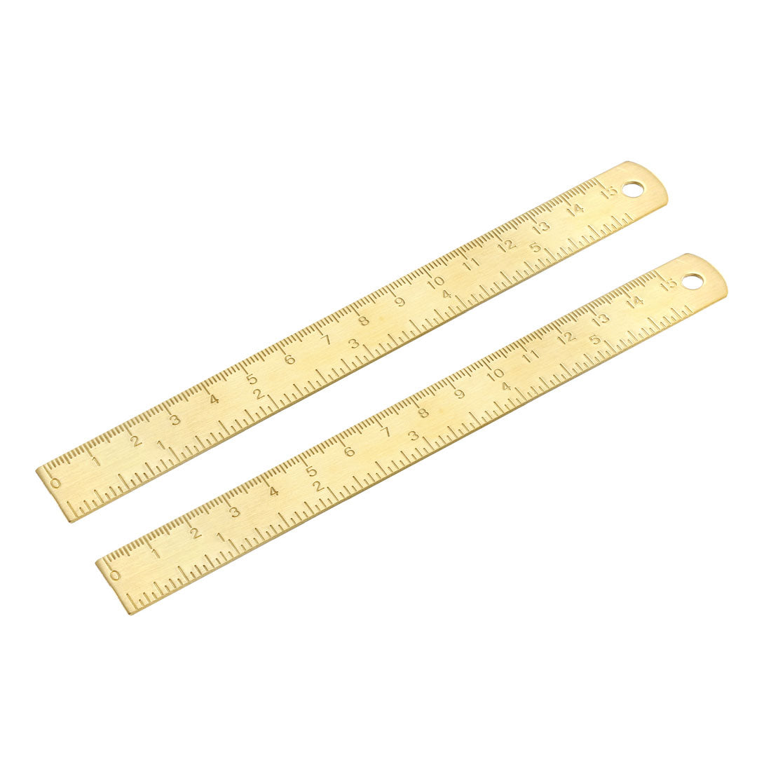 Uxcell Straight Ruler 150mm 6 Inch Brass Measuring Tool with Hanging ...