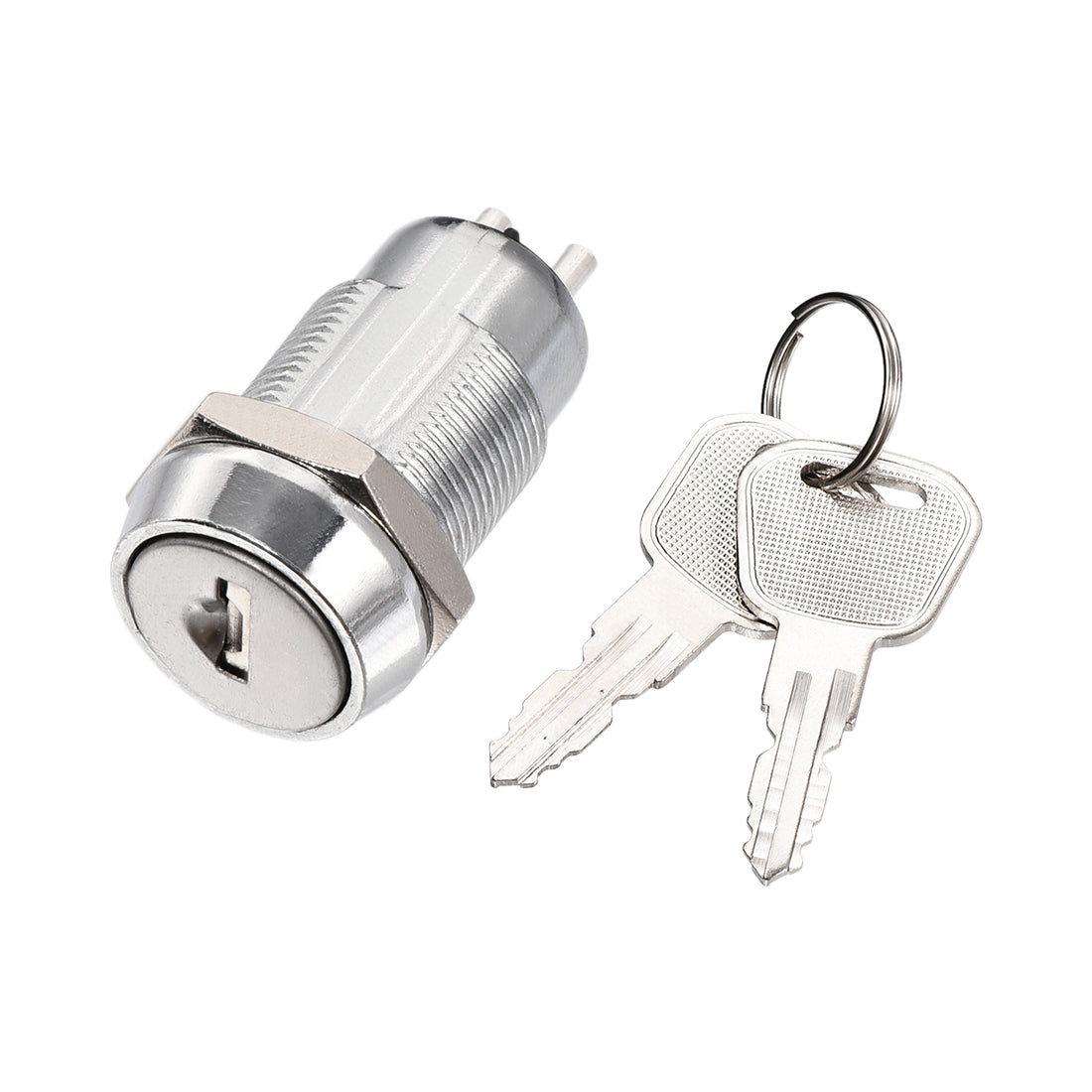 Uxcell 19mm 2 Positions Key Locking Push Button Switch With 2 Keys ON ...