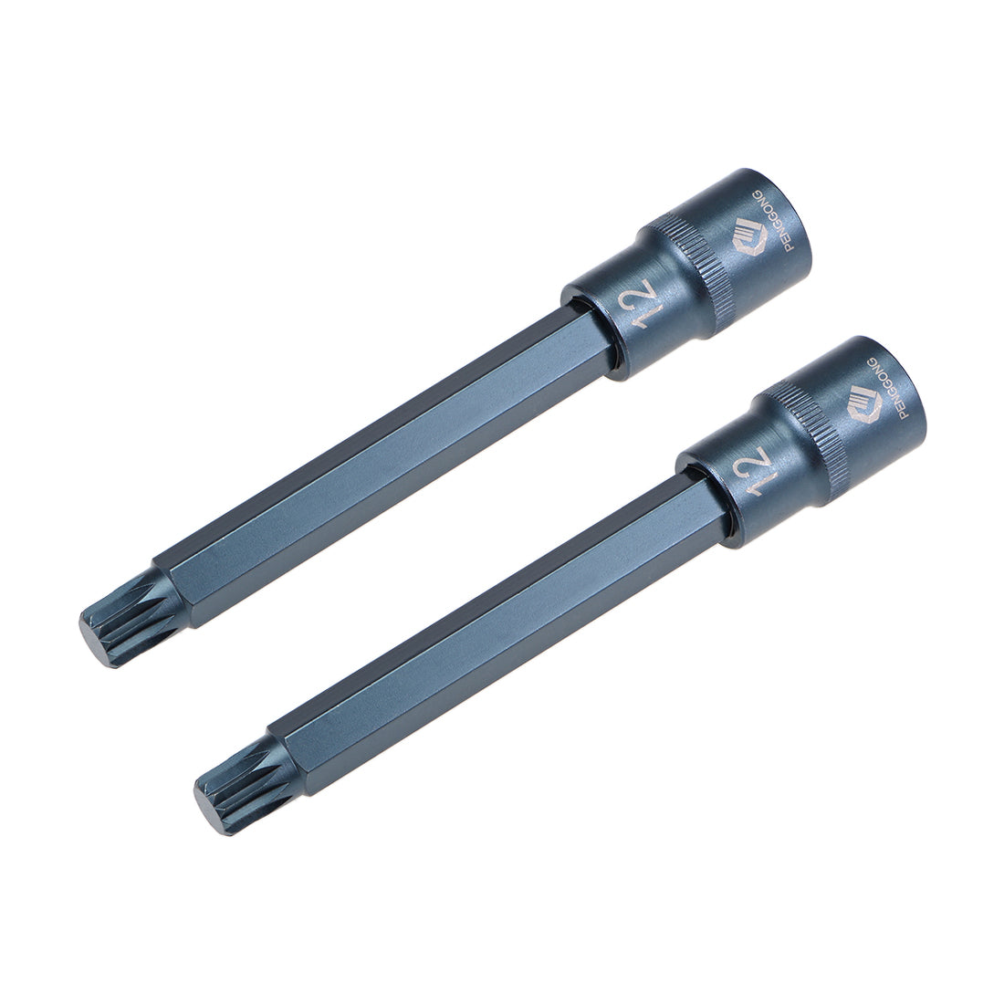Uxcell 2Pcs 1/2-Inch Drive x M12 Triple Square Spline Bit Socket Metric ...