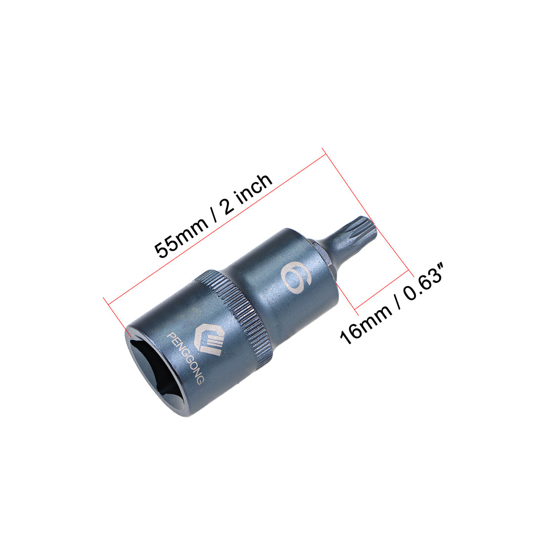 Uxcell 1/2-Inch Drive x M6 Triple Square Spline Bit Socket, Metric 2 ...