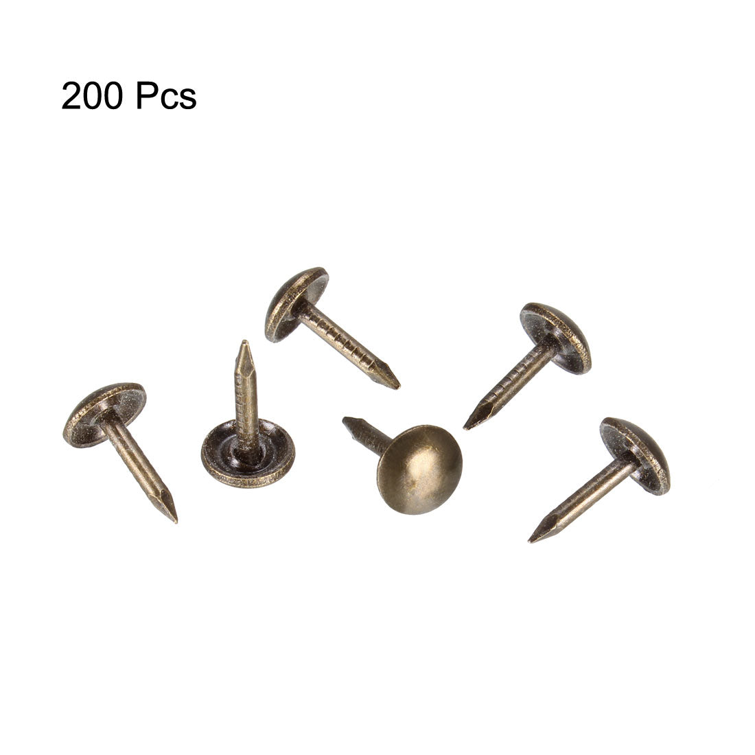 Uxcell Upholstery Nails Tacks 6mm Dia 8mm Height Antique Round Thumb ...