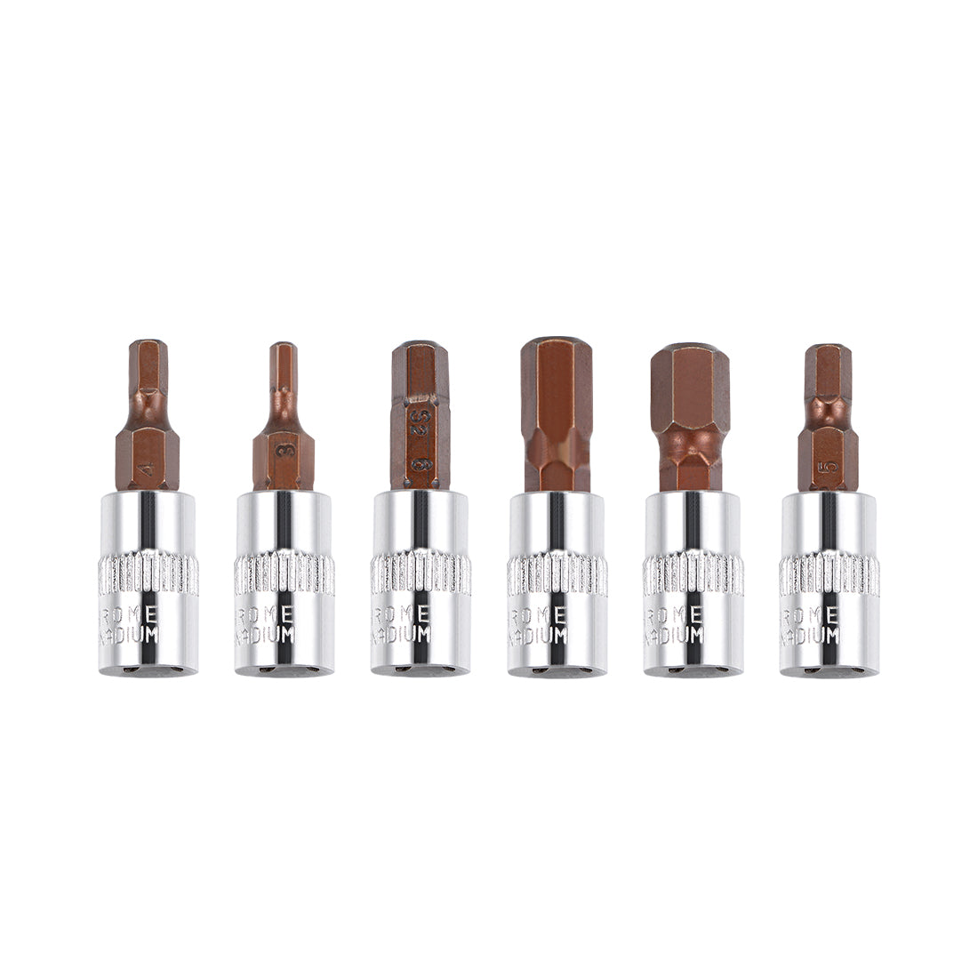 Uxcell 1/4" Drive x H3 - H8 Hex Bit Socket Set, S2 Steel Bits, CR-V ...